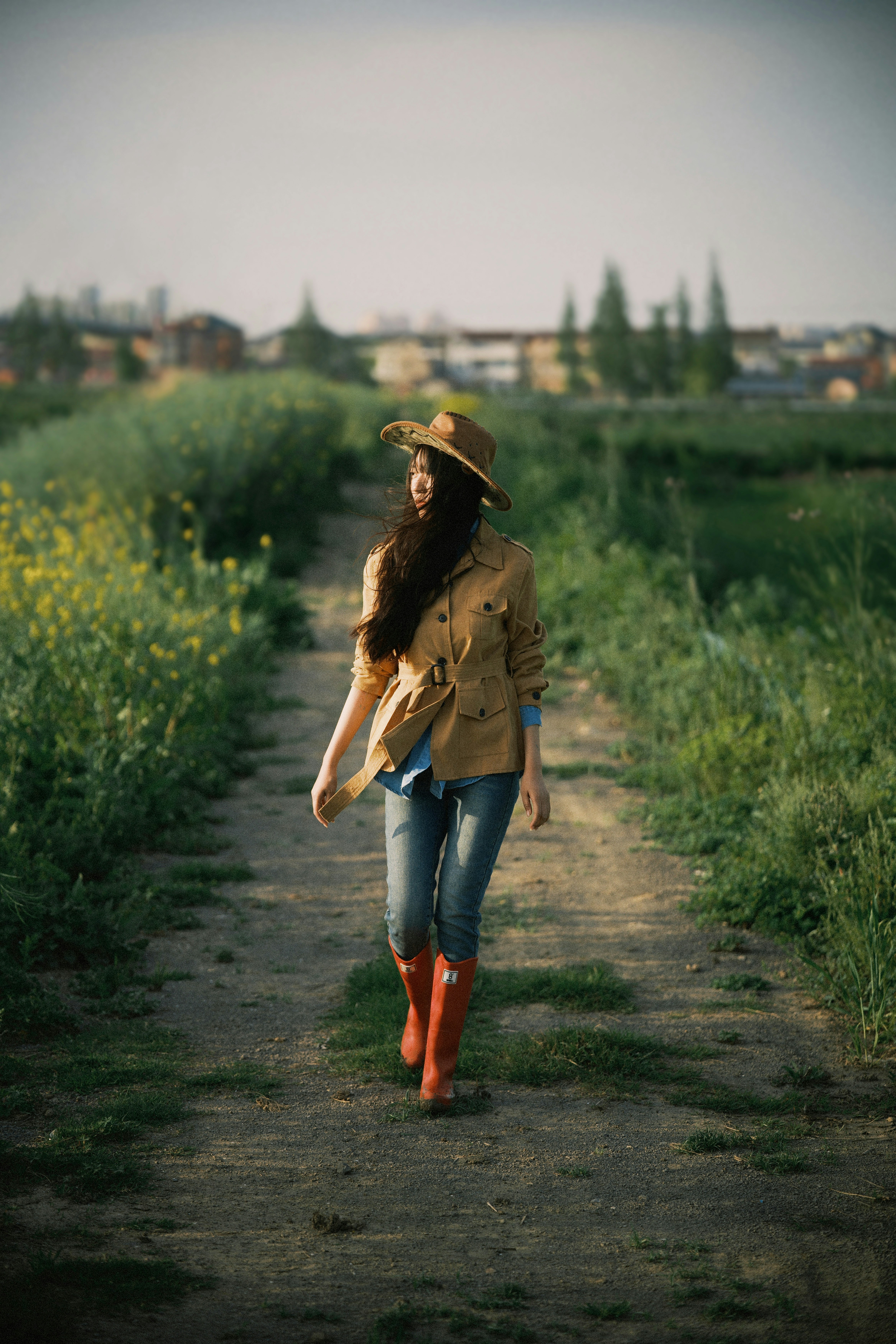 Pathway Muse: A Nomad in a Field of Yellow Blooms
