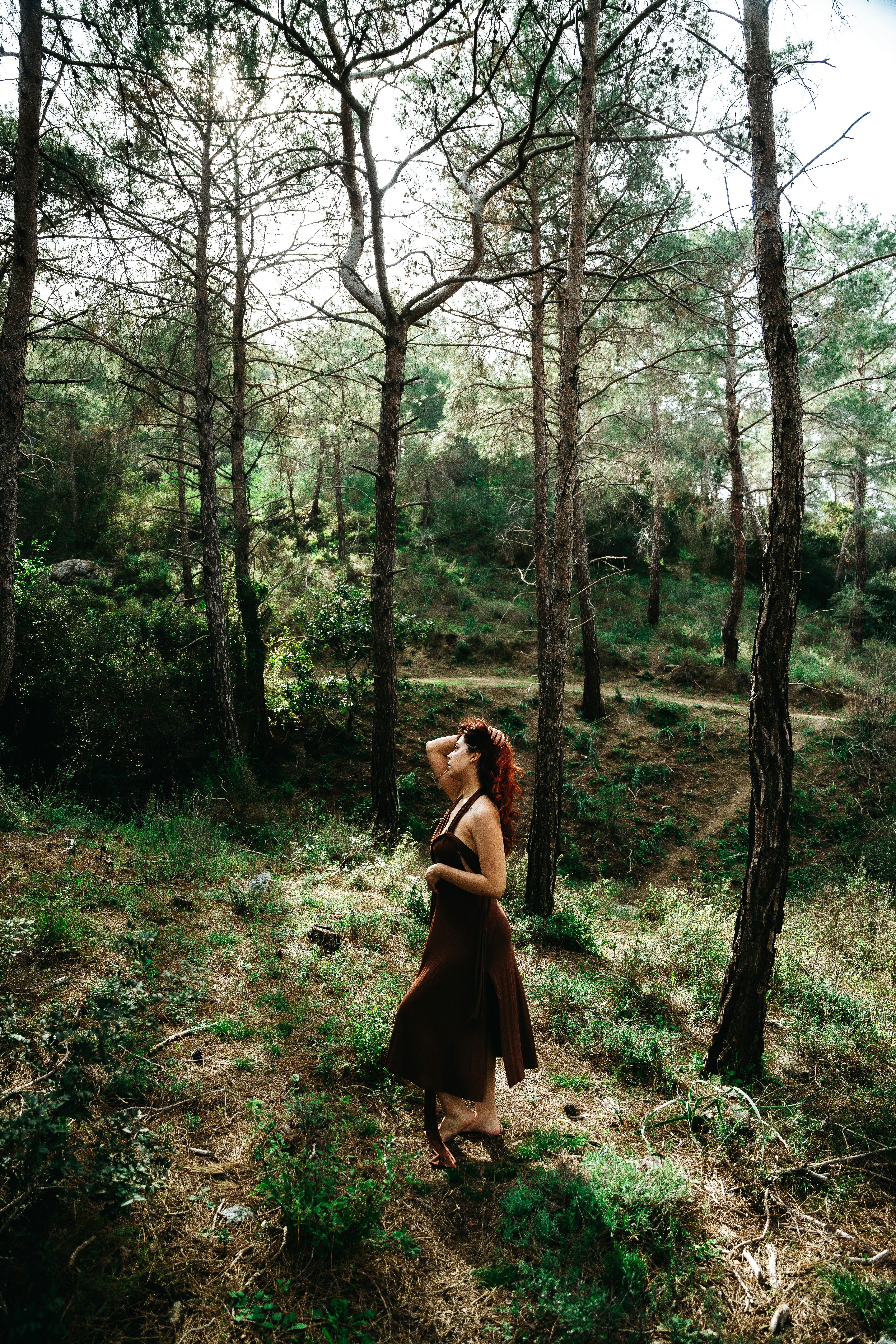 Forest Portrait: Warm Bodice and Quiet Gaze