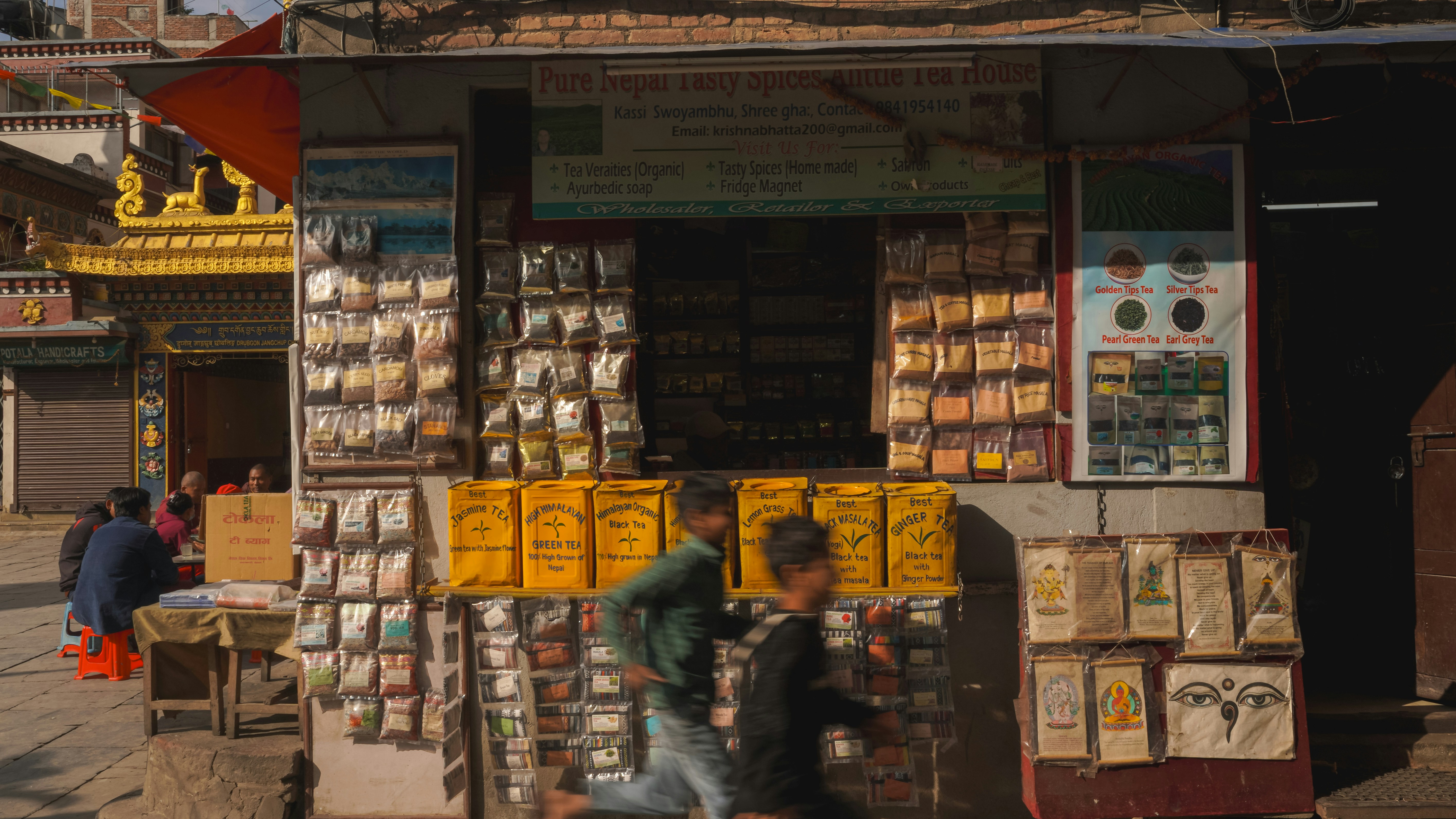 Stalls of Color and Detail in a Quiet Market Façade