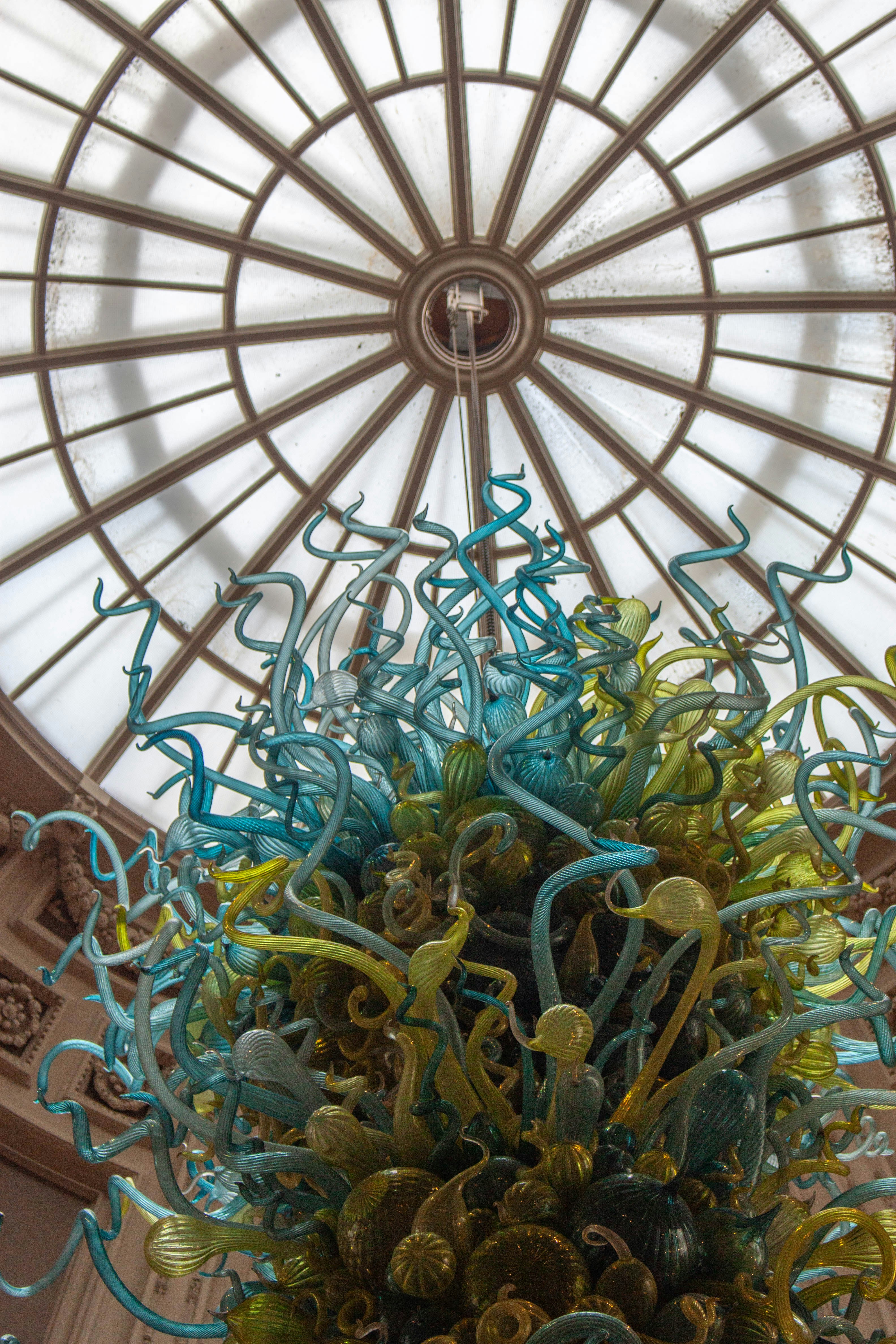 Glass Garden Under a Glass Dome: Towering Spirals of Color