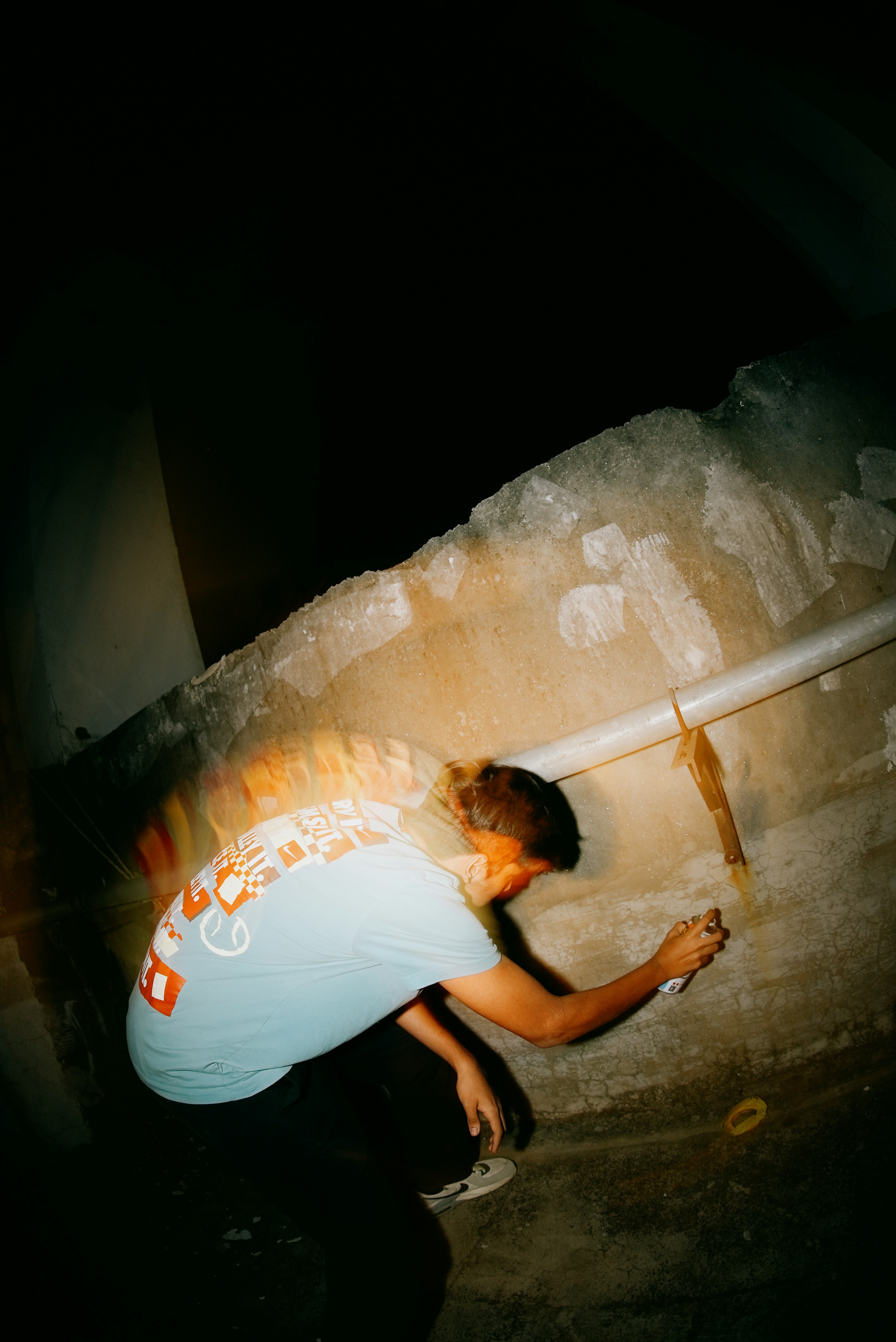Midnight Descent: A Quiet Moment on the Concrete Lip