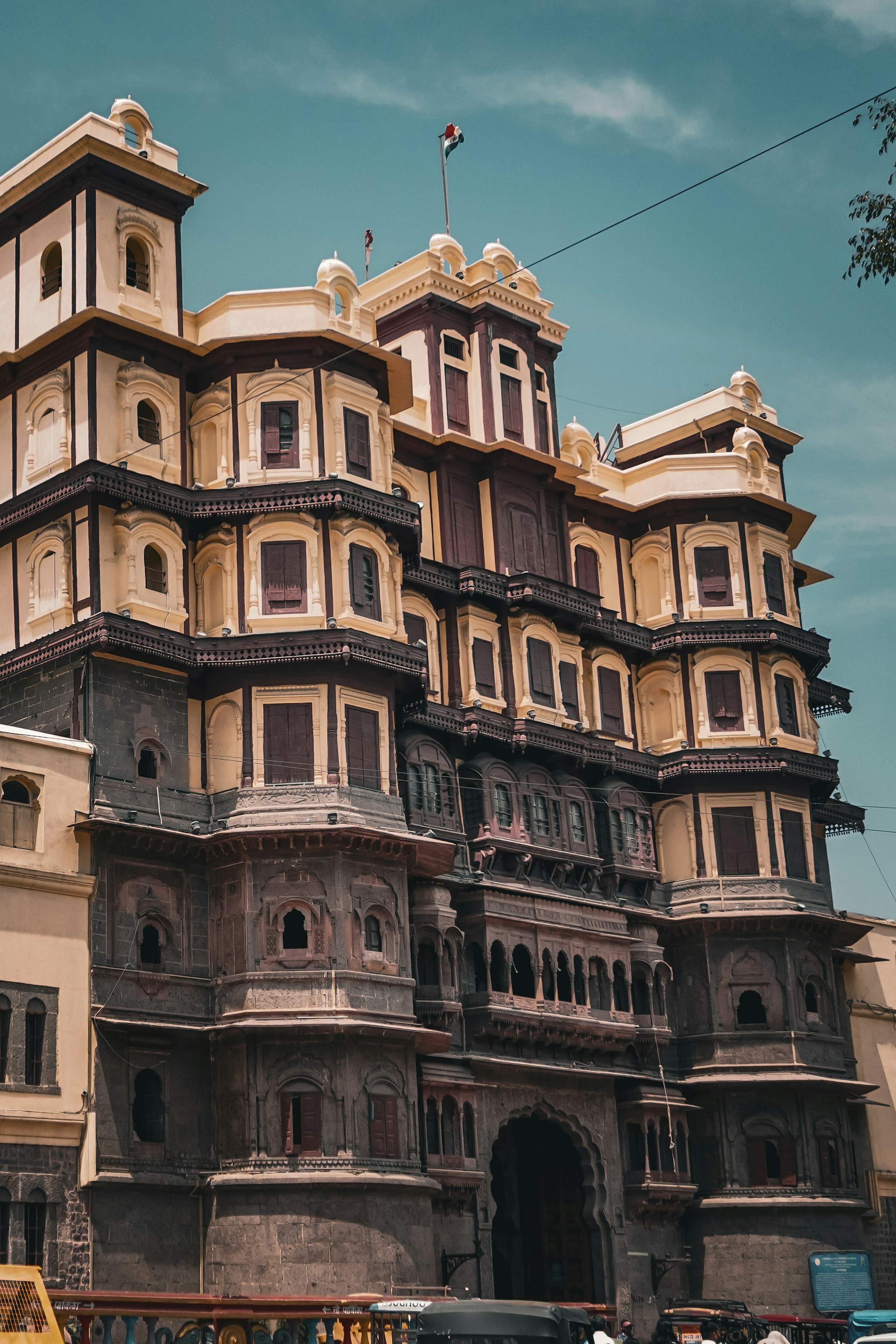 Ornate City Facade: A Vertical Symphony of Towers and Arches