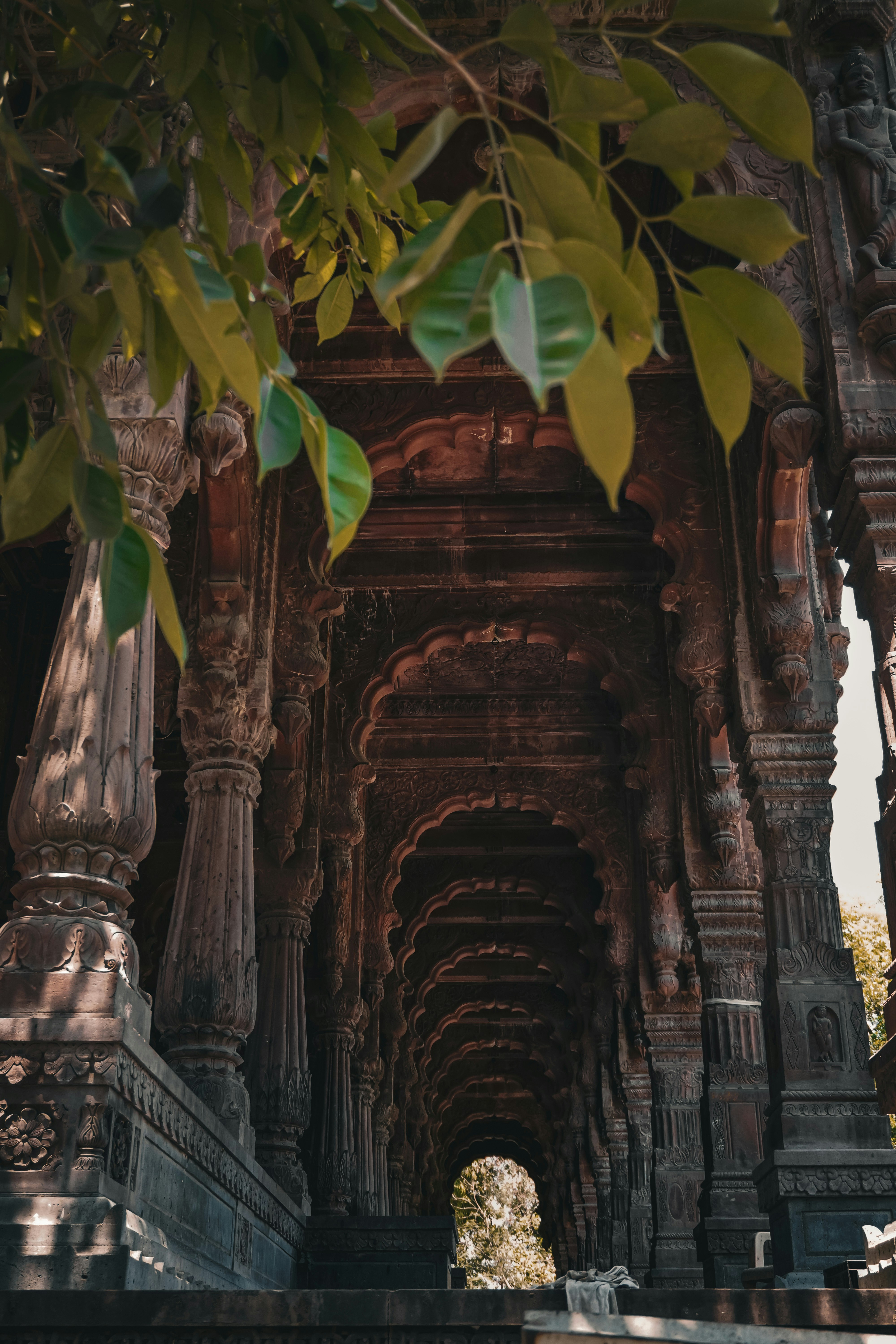 Ancient Archway in Shadowed Pavilion