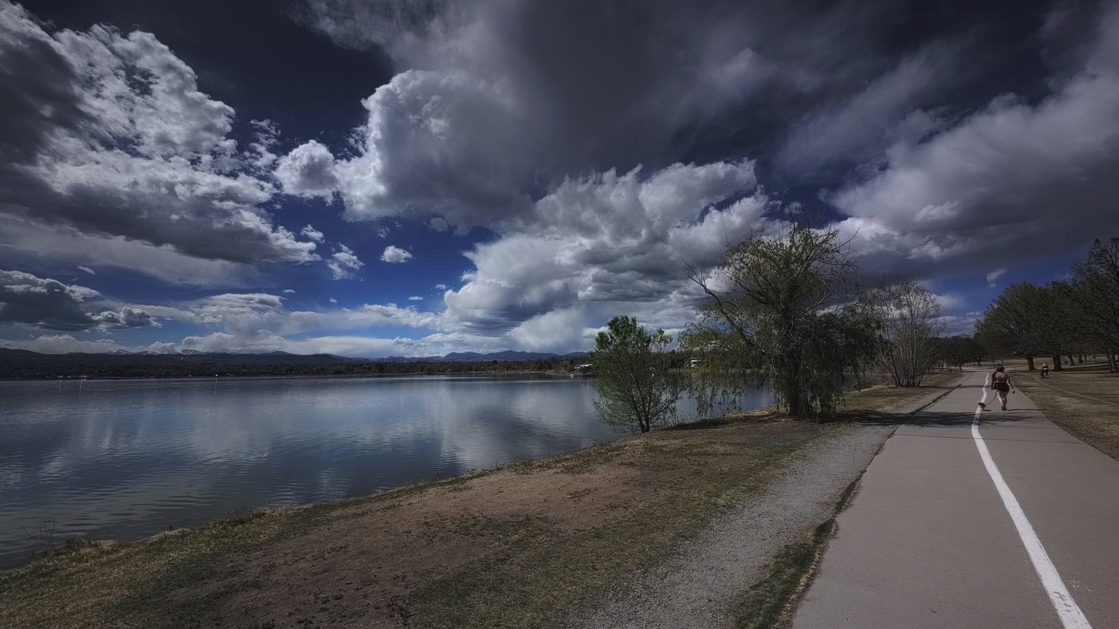 Path to the Lake: A Quiet Run Under Stormy Skies