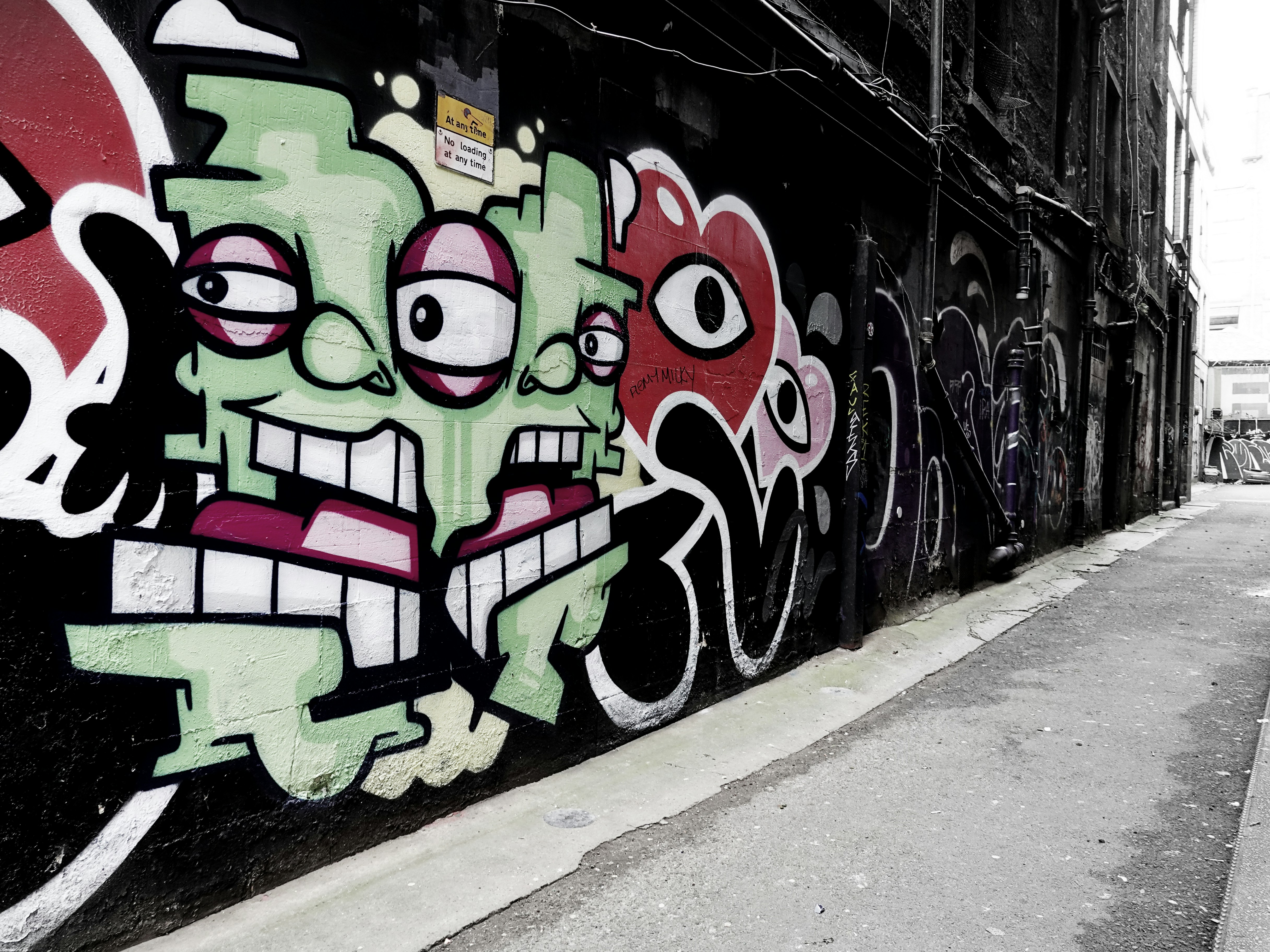 Graffiti Beast on the Alley Wall