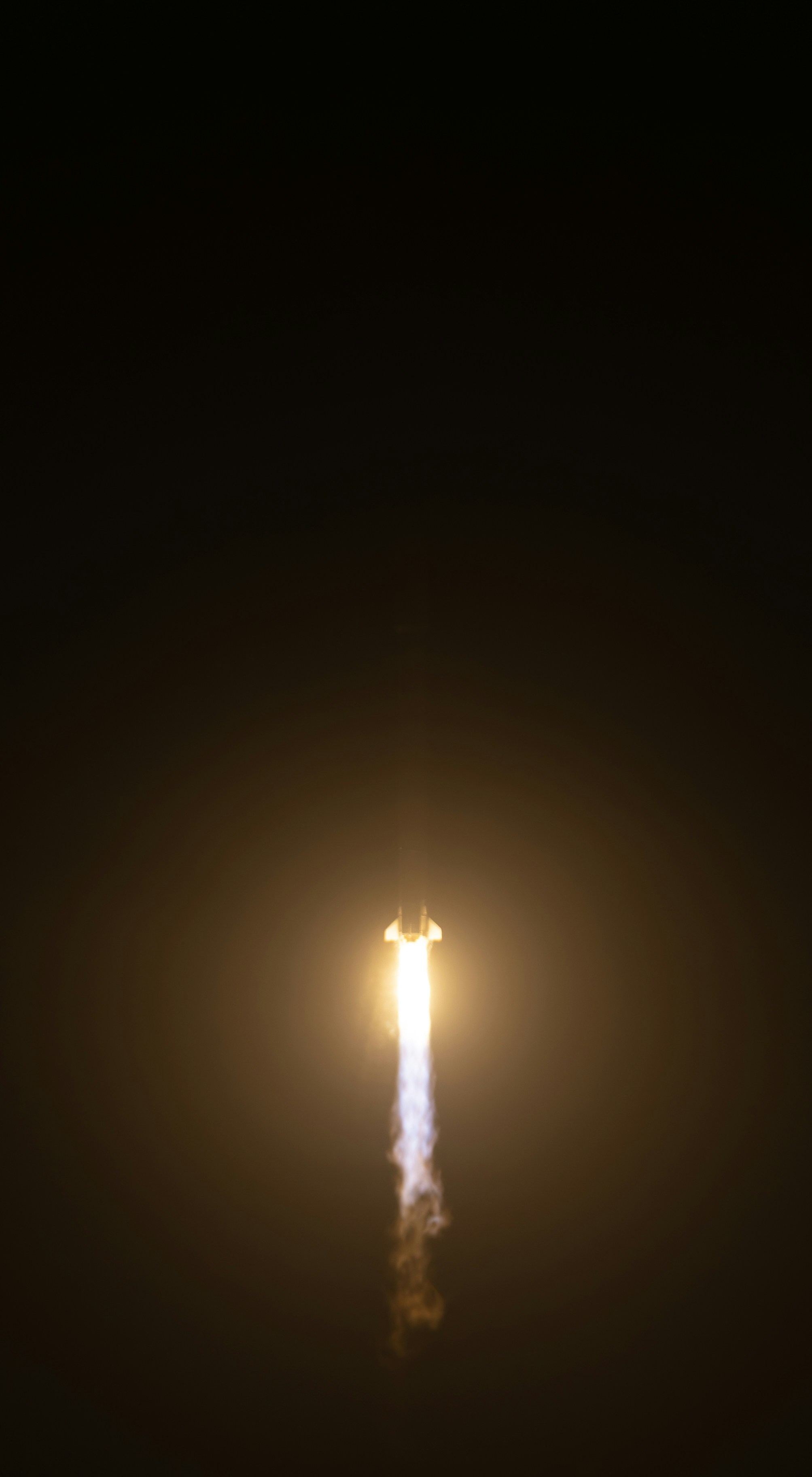 Launch at Dusk: A Lone Rocket Rises in Quiet Night