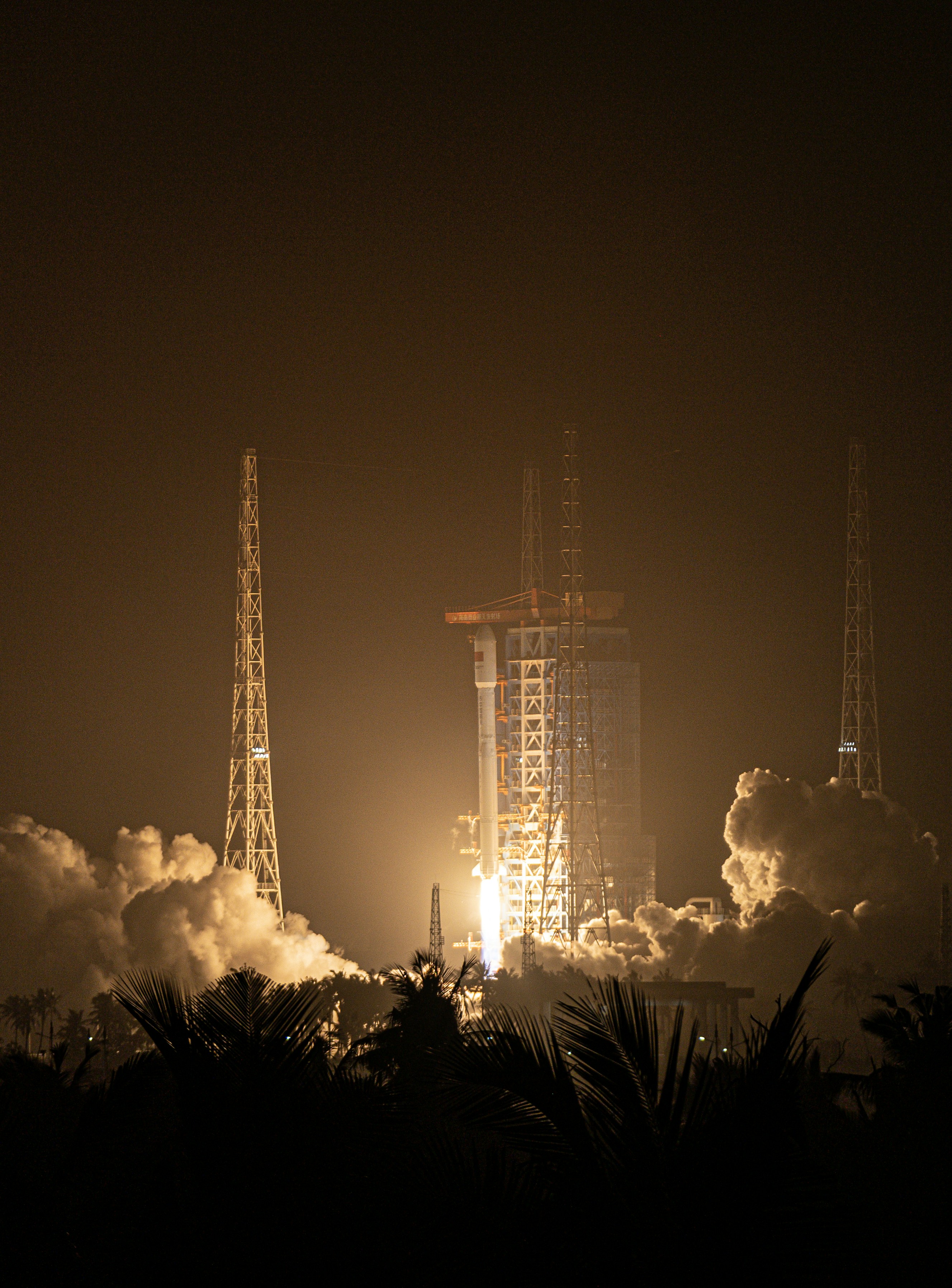 Night Launch Ignites the Sky: A Towering Countdown