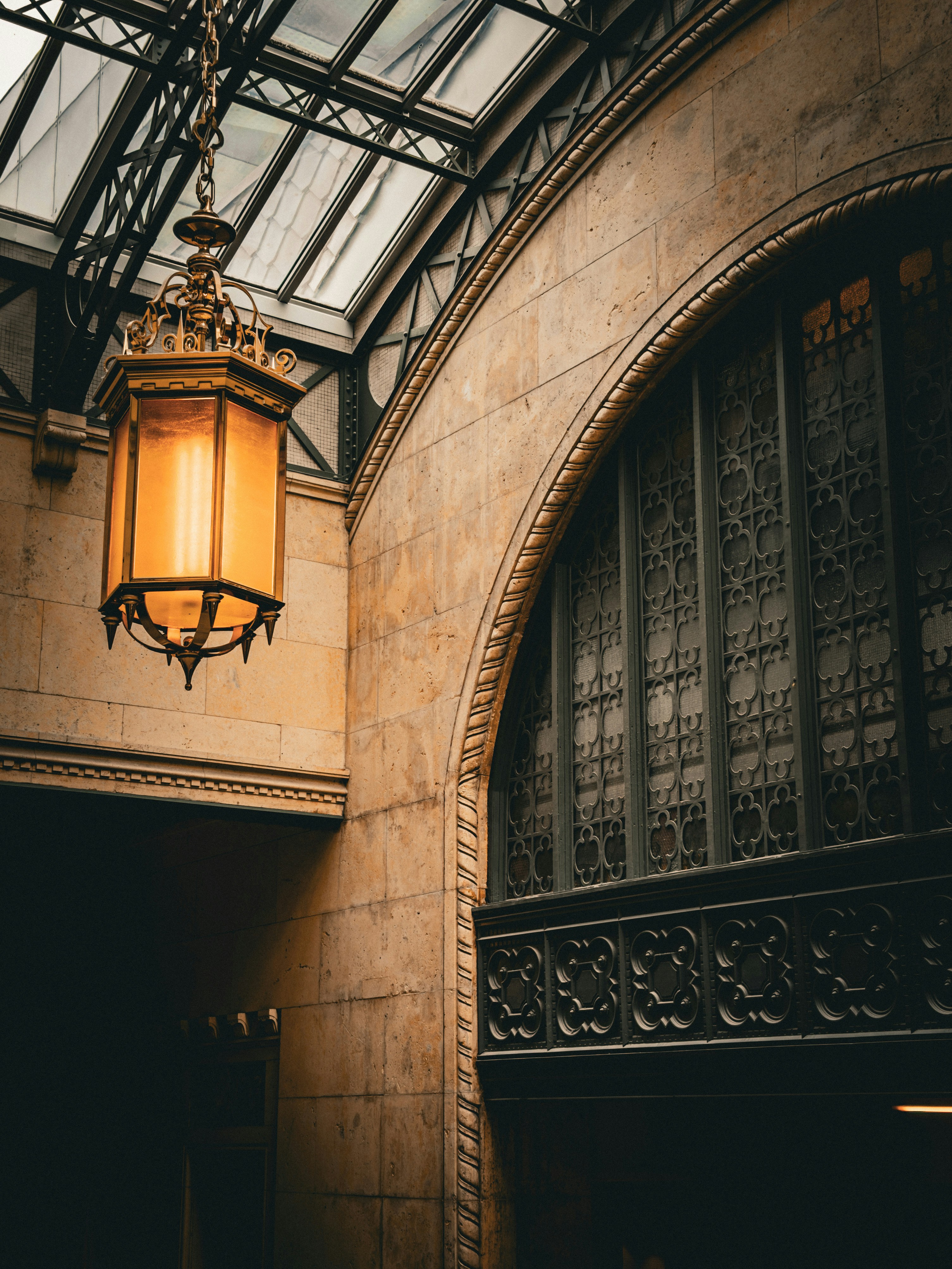 Golden Lantern in a Marble Cathedral