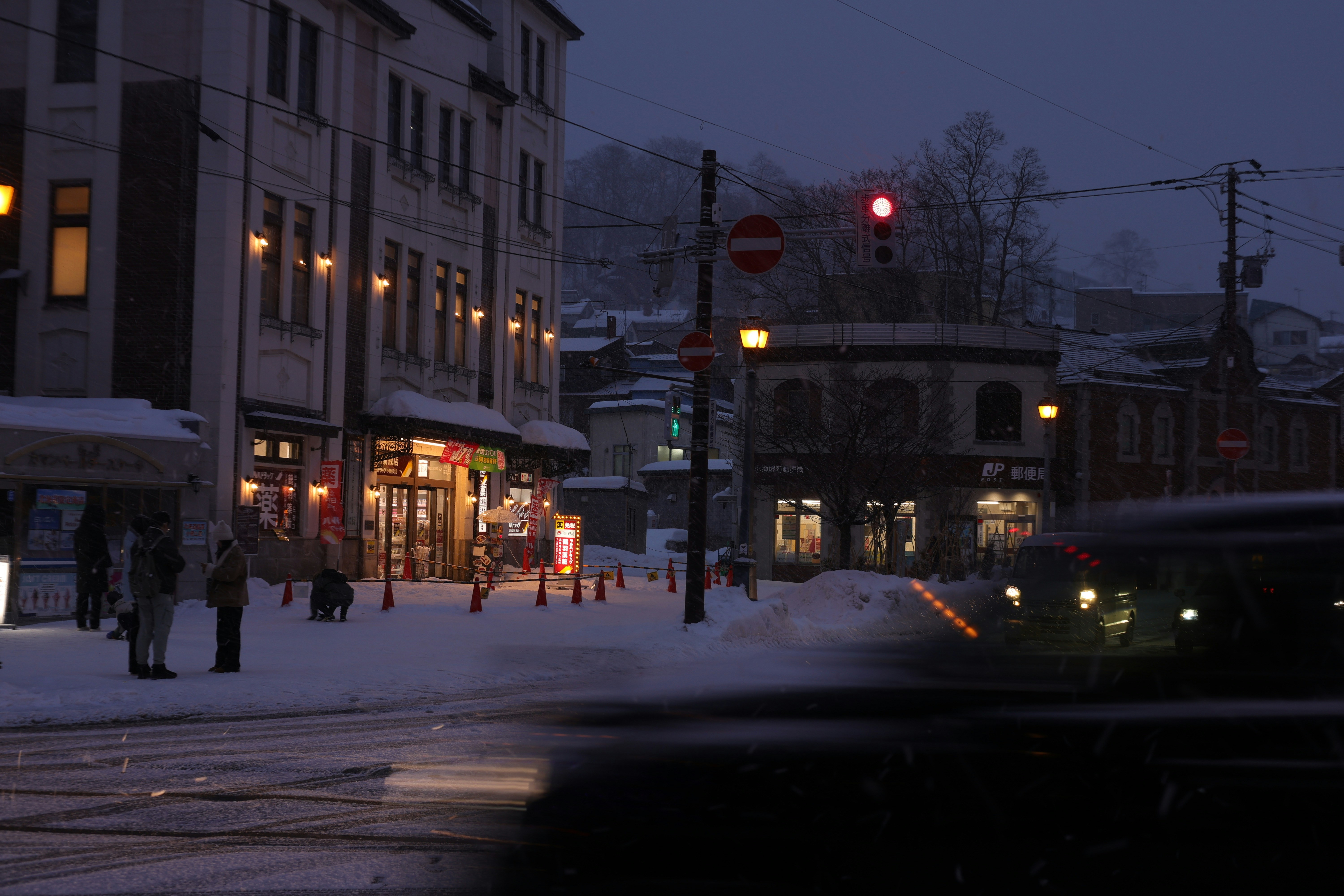 Evening in Snow-Touched Main Street