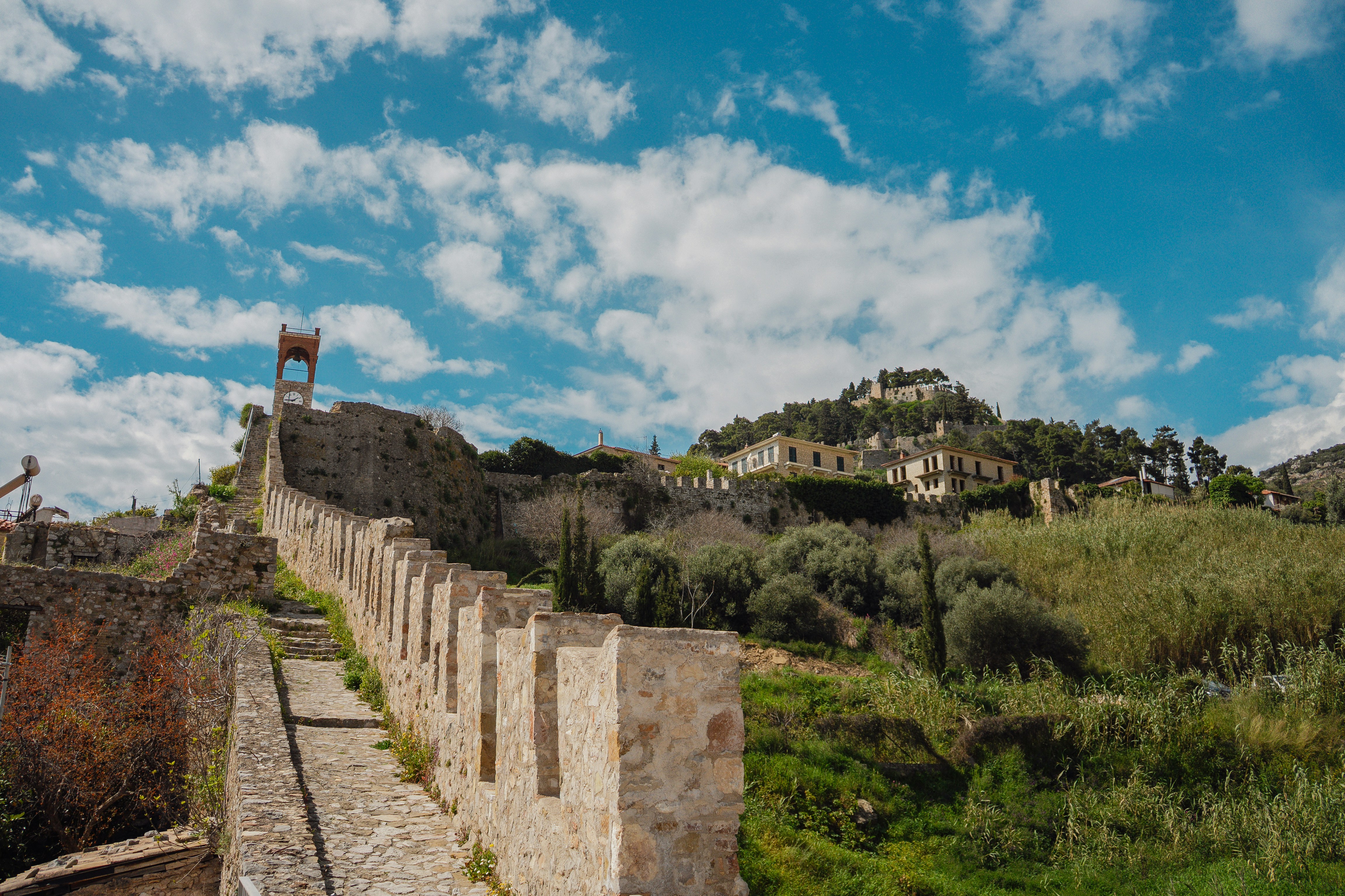 Stone Terrace Overlooking a Mediterranean Vista