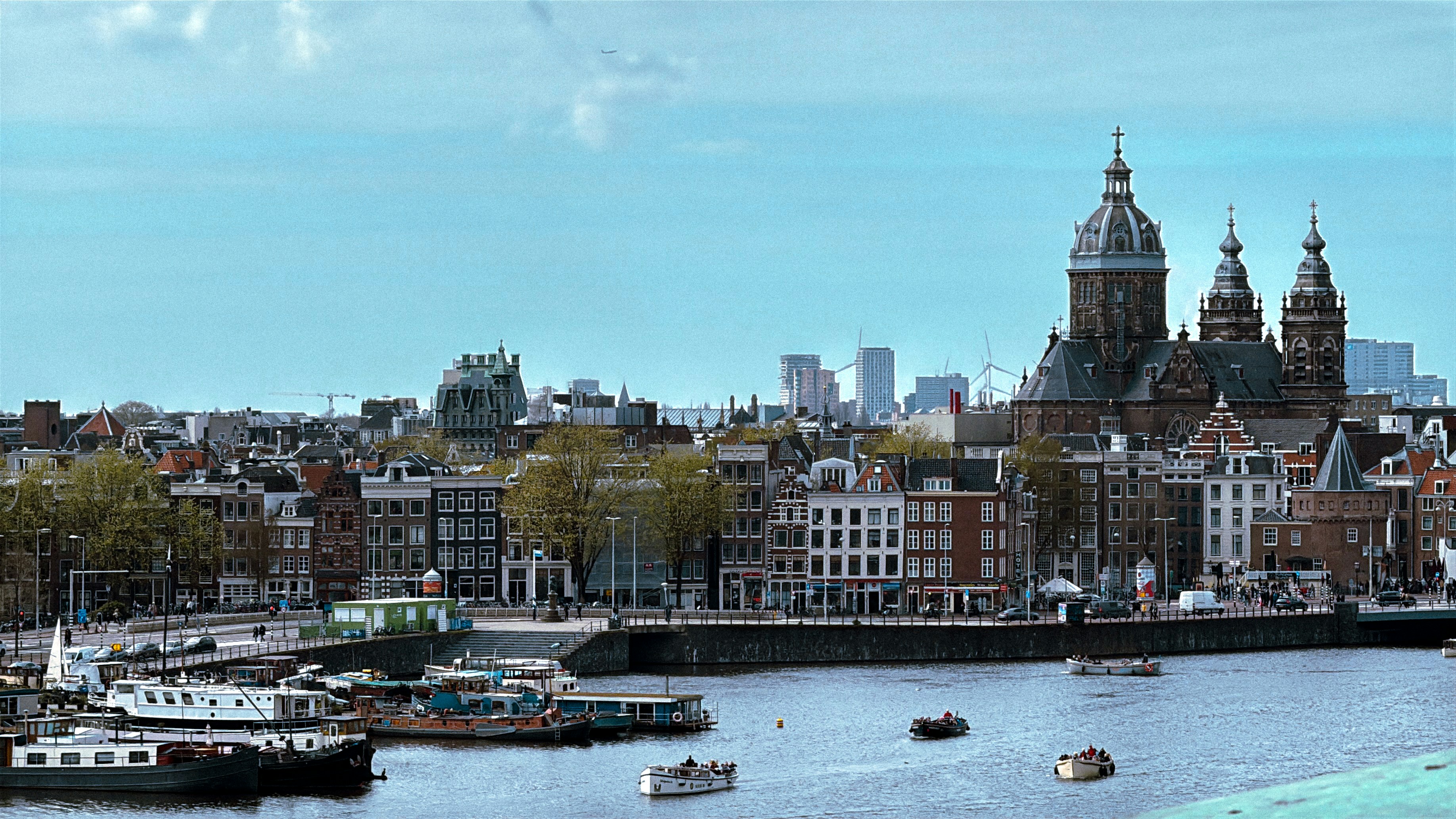 Harbor Skyline: A Dutch Cityscape Framed by Historic Architecture