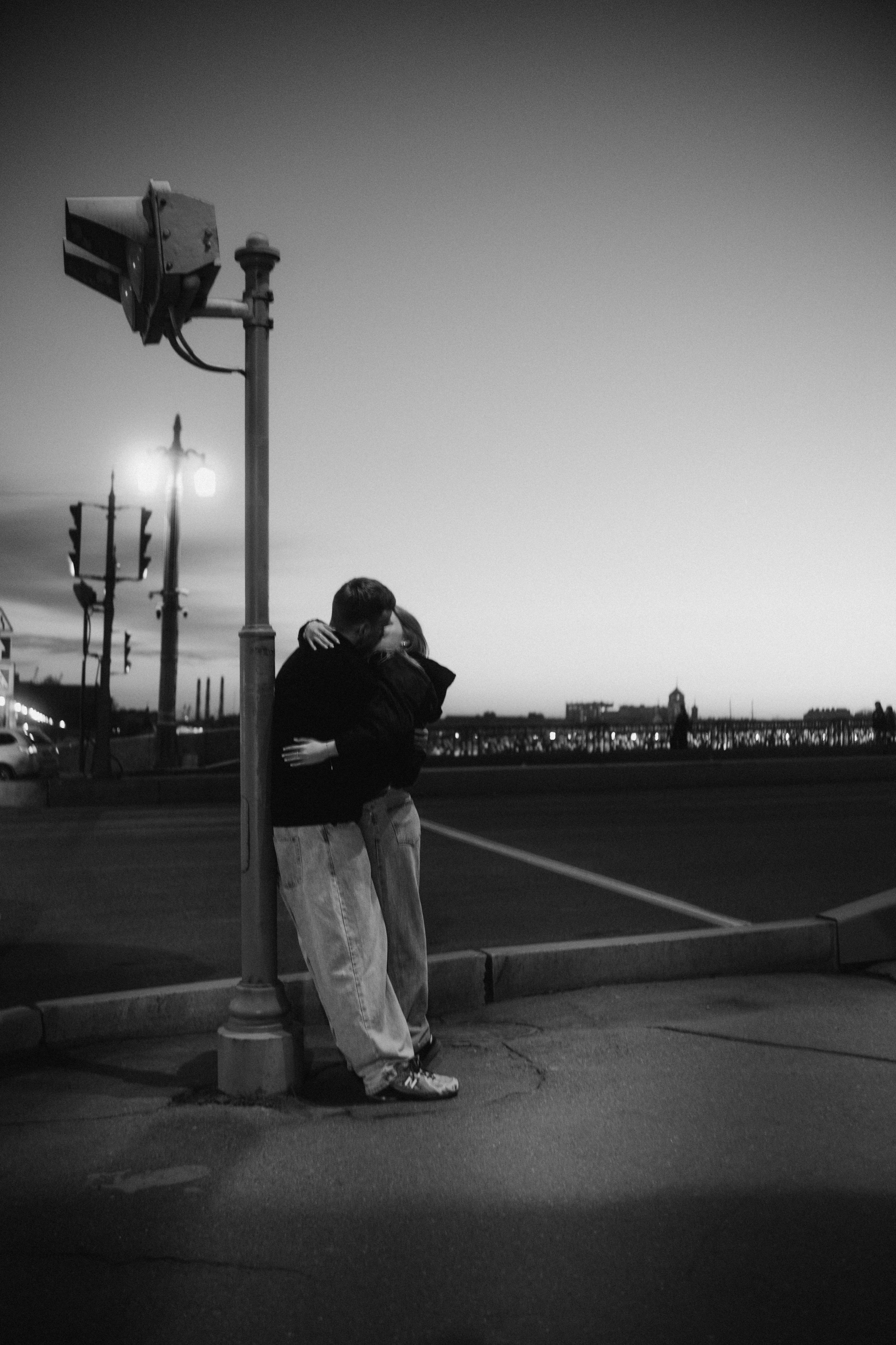 Two Souls in Quiet Night on the Waterfront