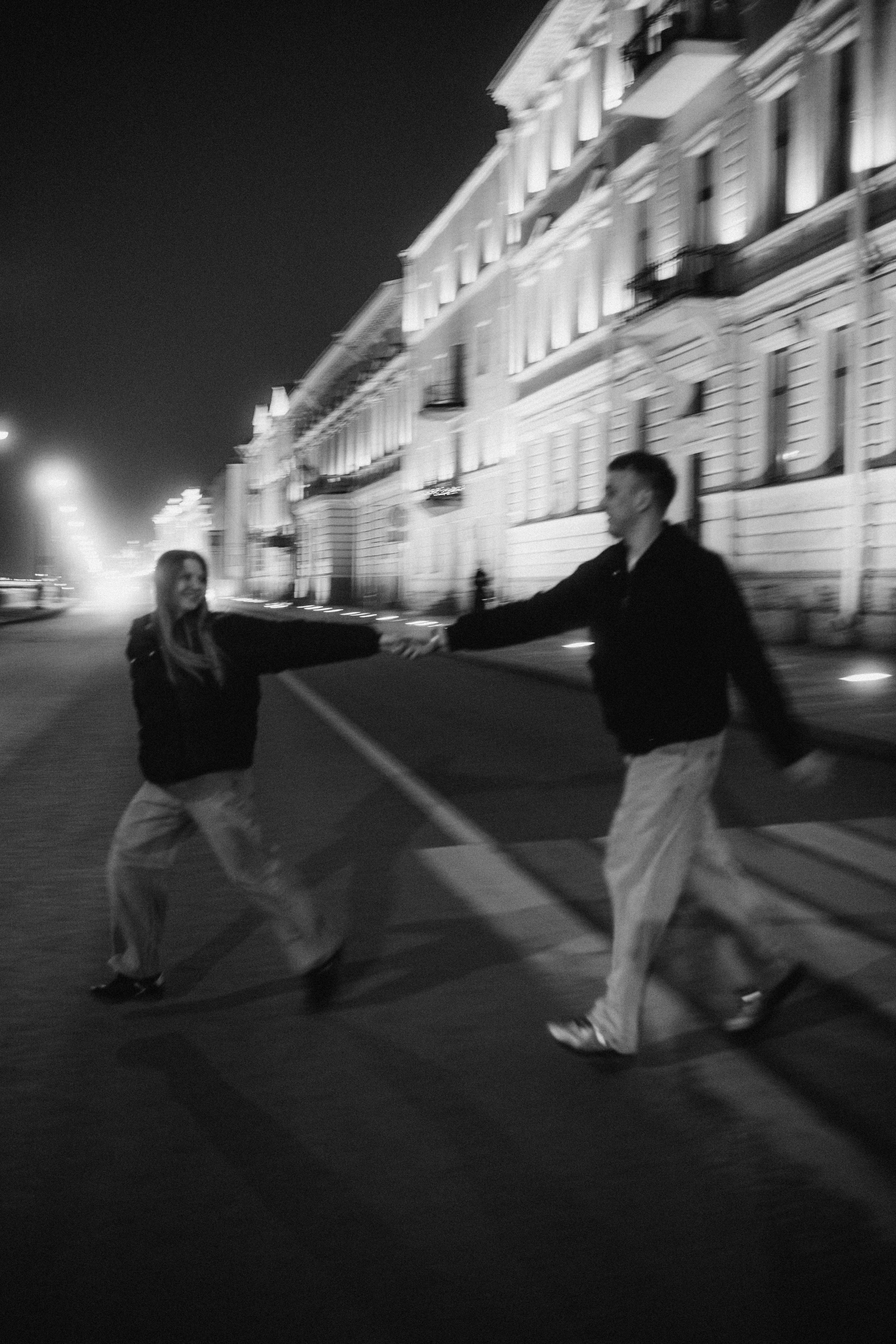 Midnight Handshake on a Quiet City Street