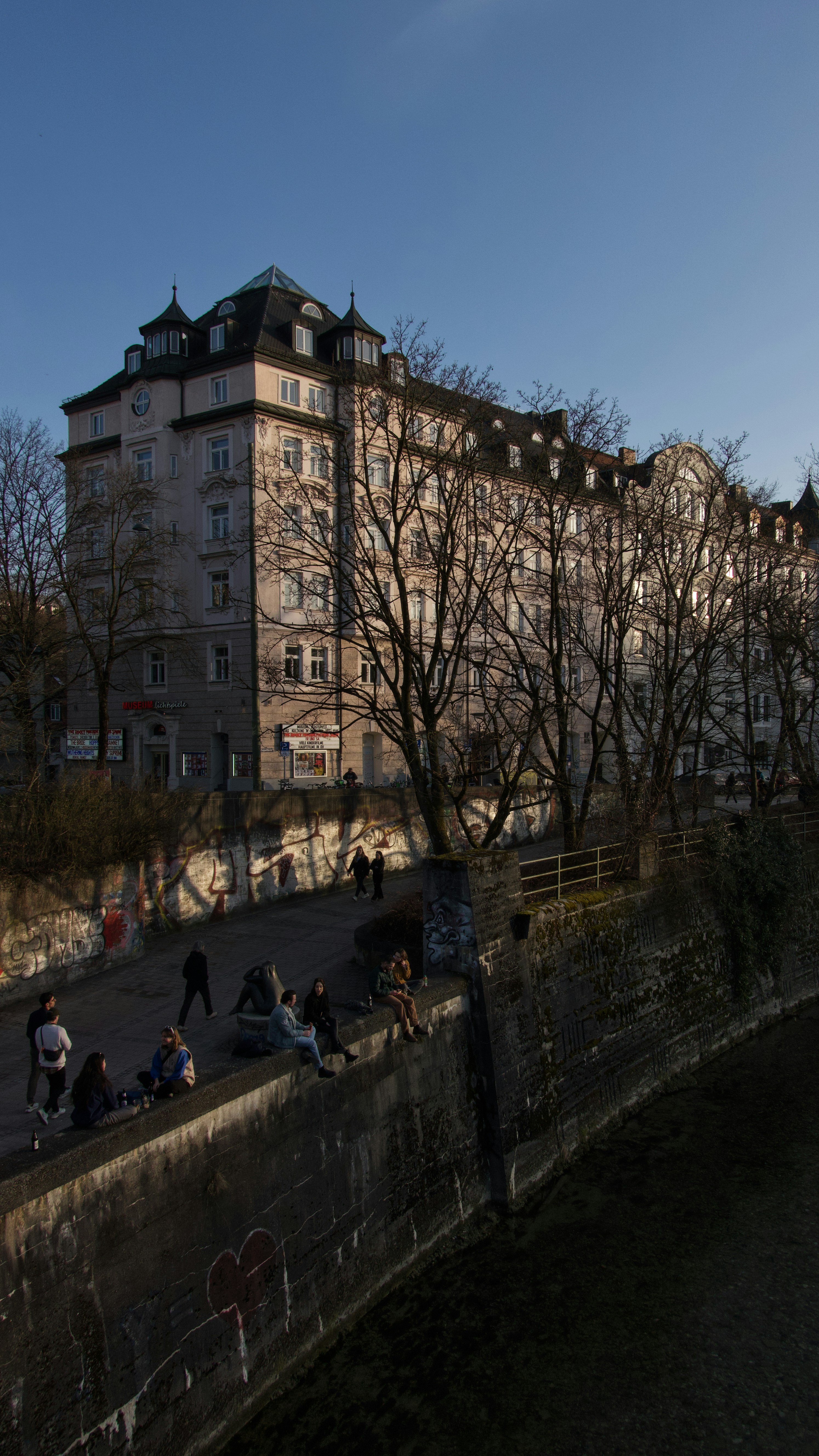 Sunlit Facade Over The Riverwalk
