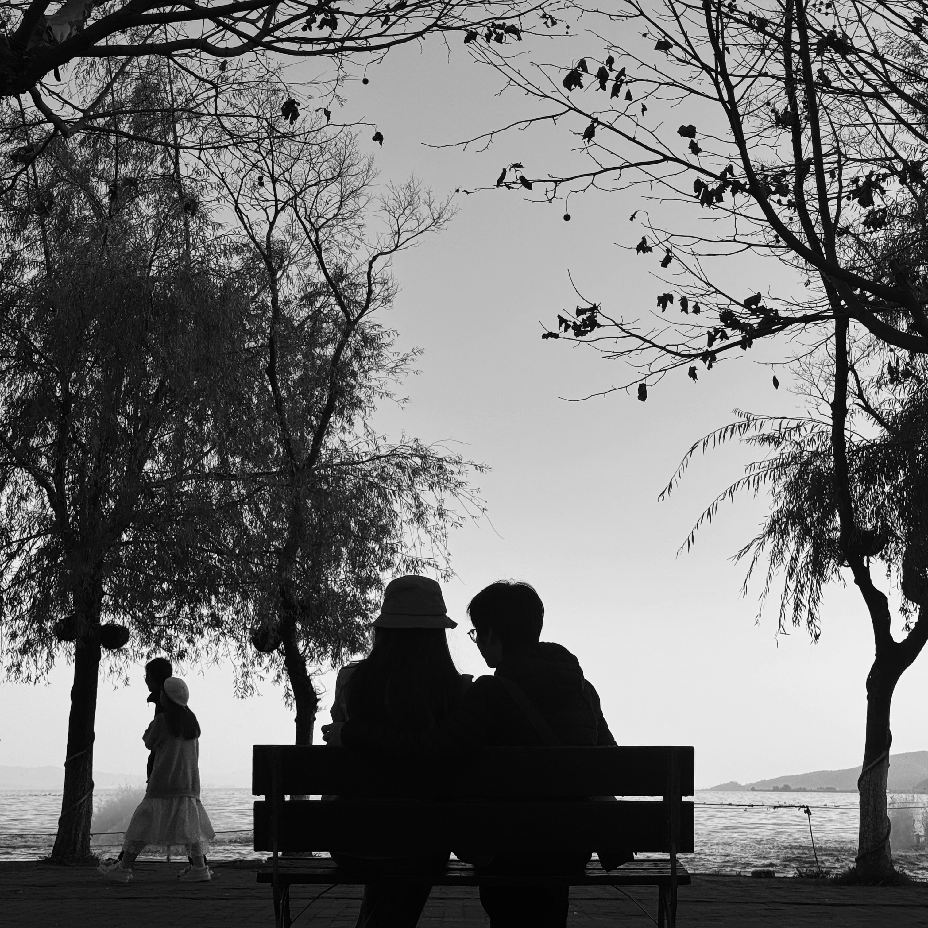 Whispered Sunset on the Seafront Bench