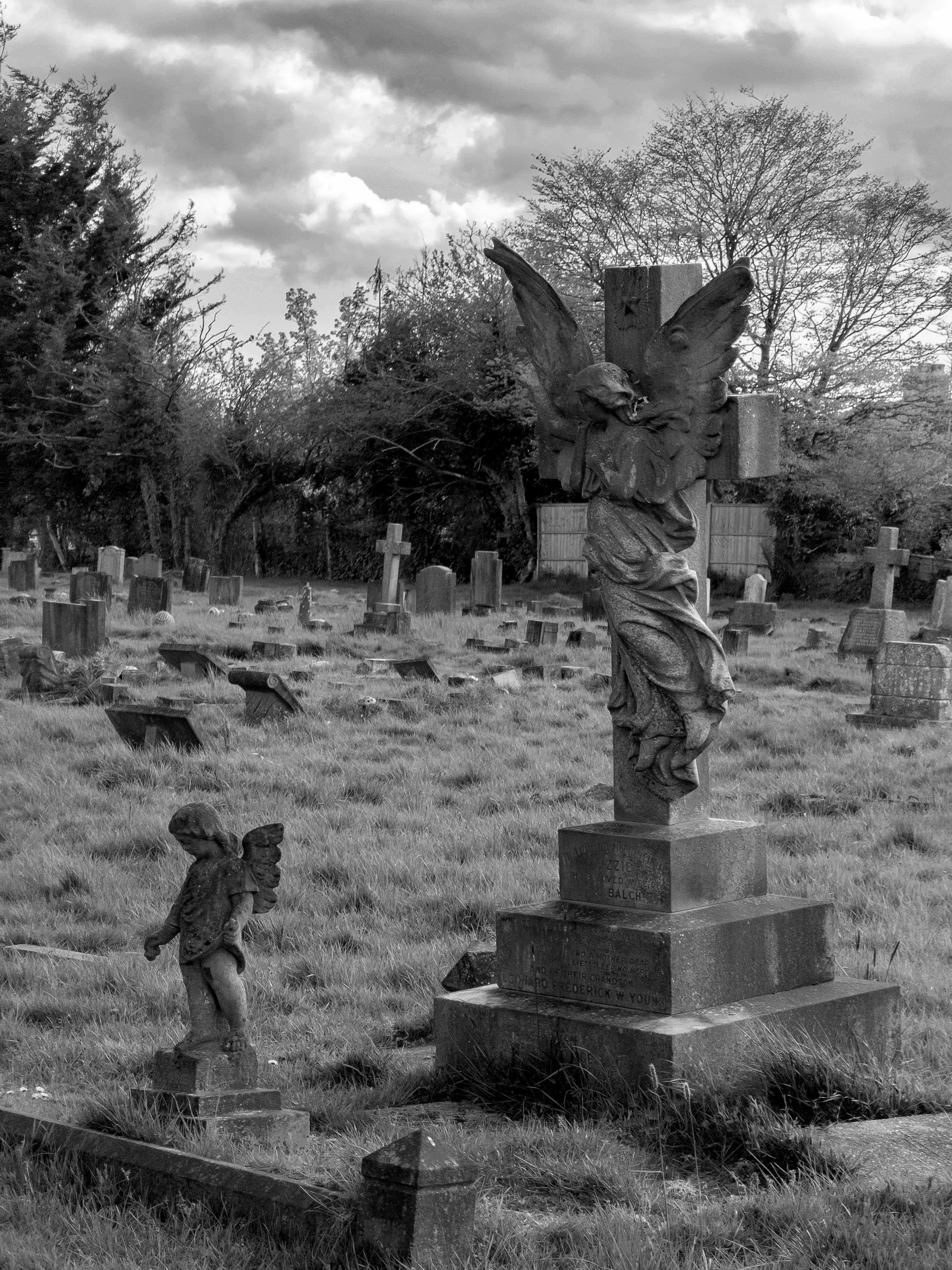 Gravestone Angel and Child Garden of Stone