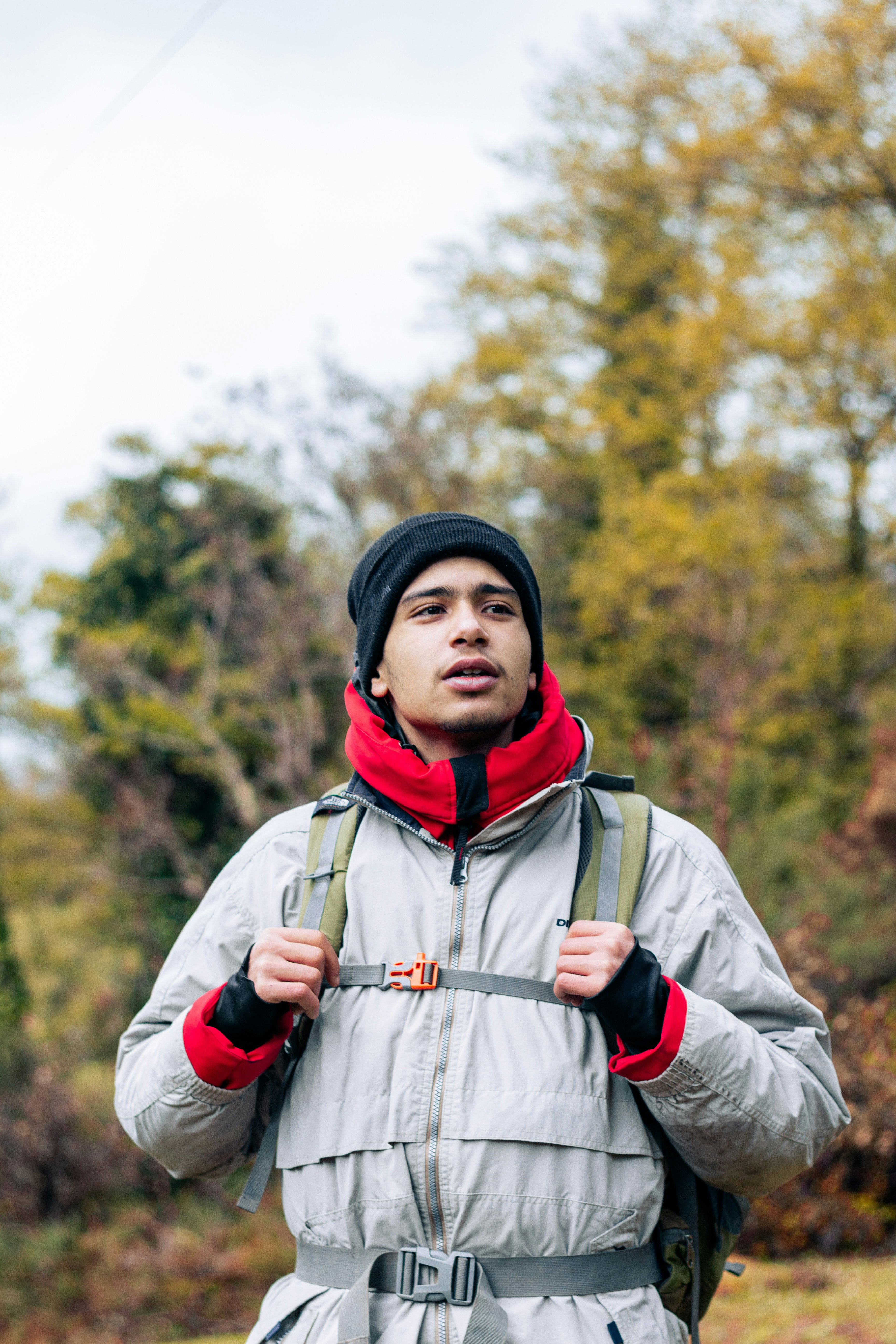 Youth Trekker in Autumn Light