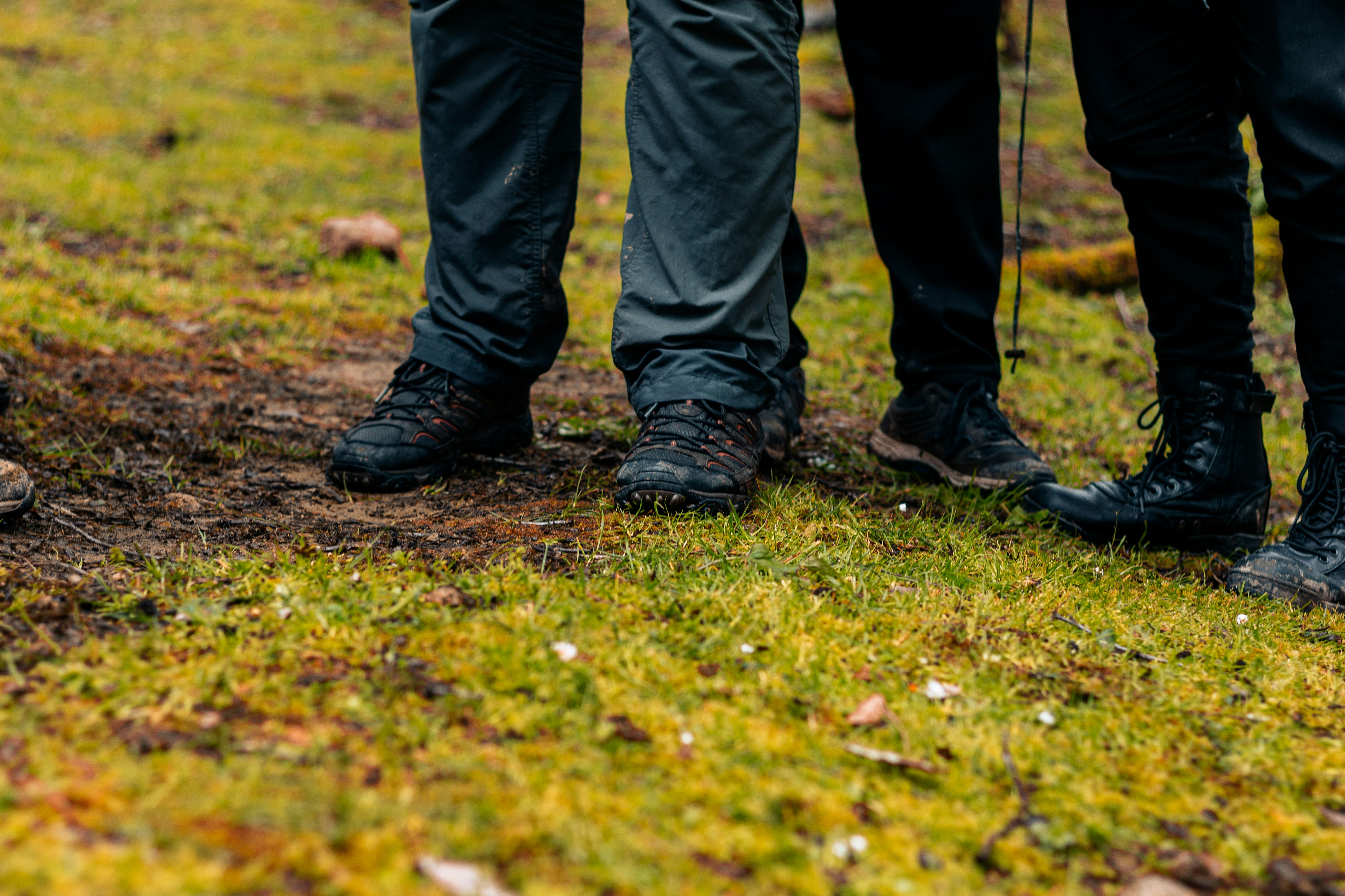 Sturdy Boots on Mossy Trail Edge