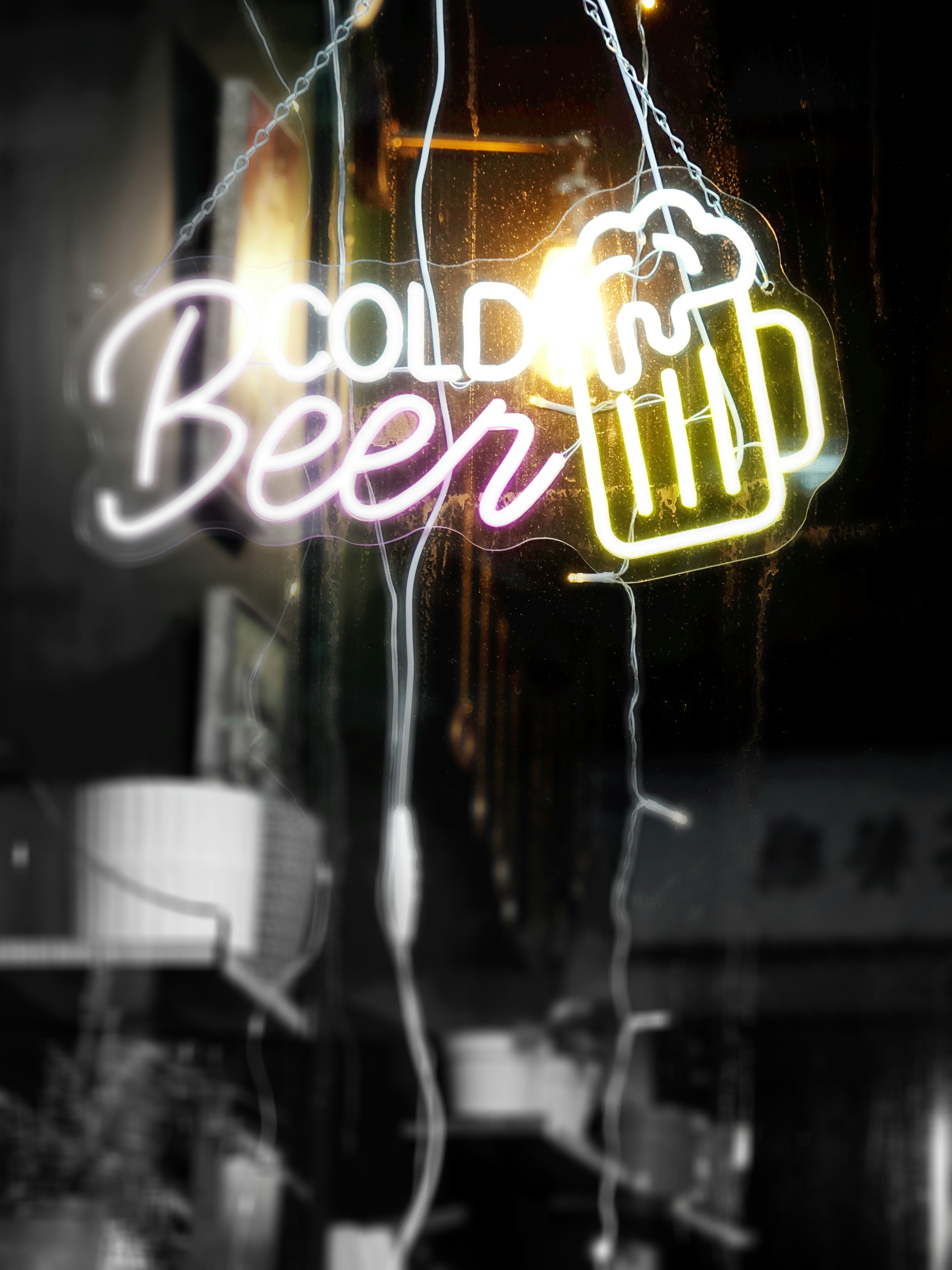 Neon Toast: A Glassy Glow of Cold Beer