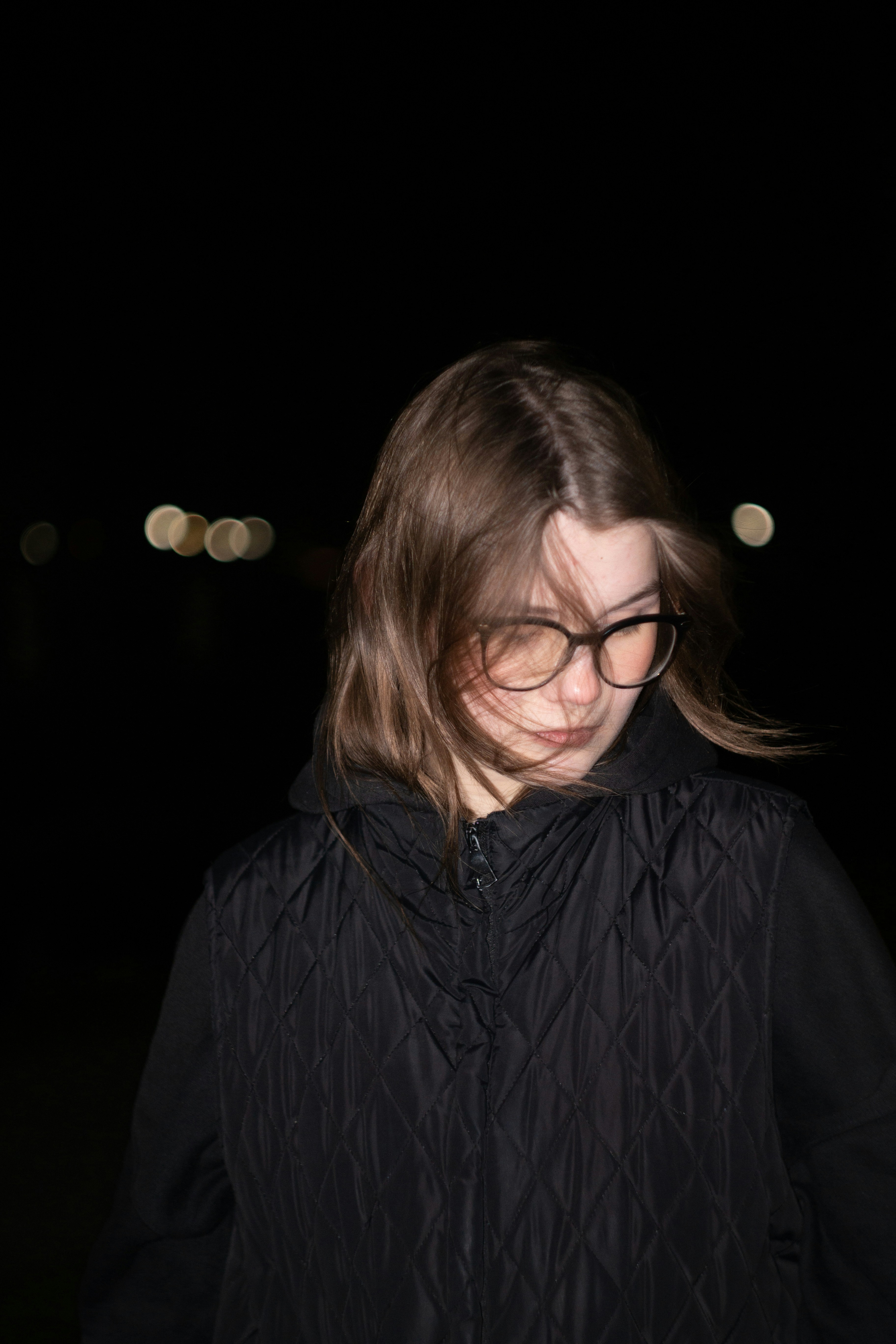 Midnight Muse: Glasses and Wind in a Quiet Night