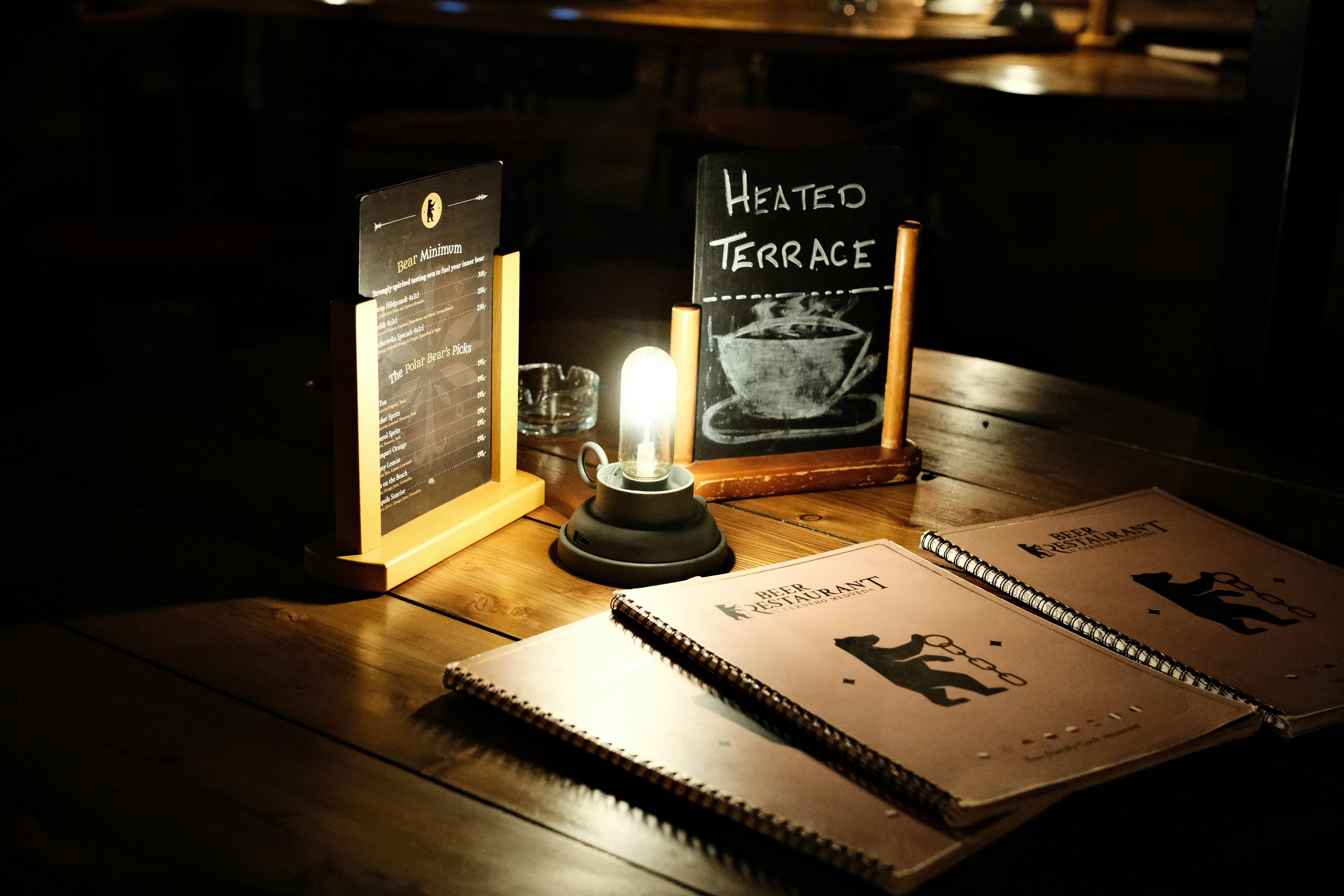 Warm Glow Over the Menu Right at the Corner Table
