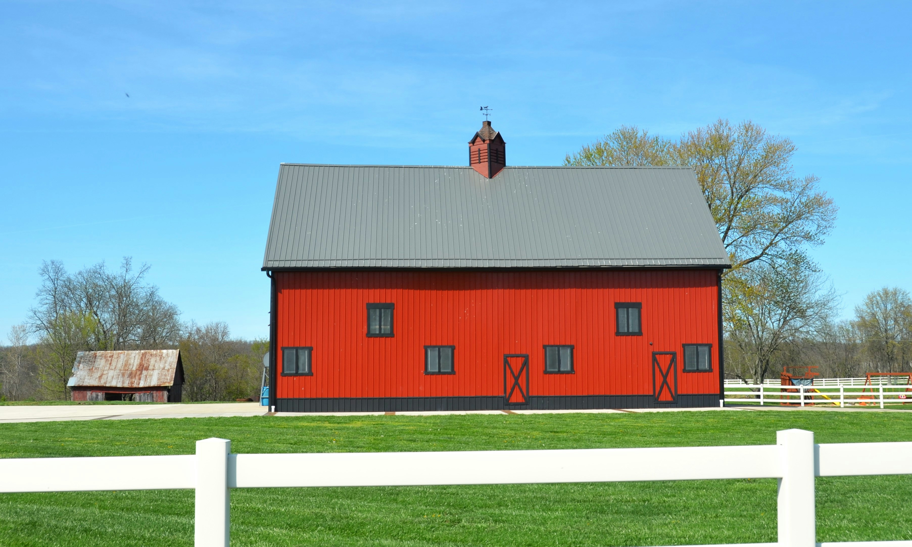 Red Barn on a Bright Day: A Simple Farm Scene