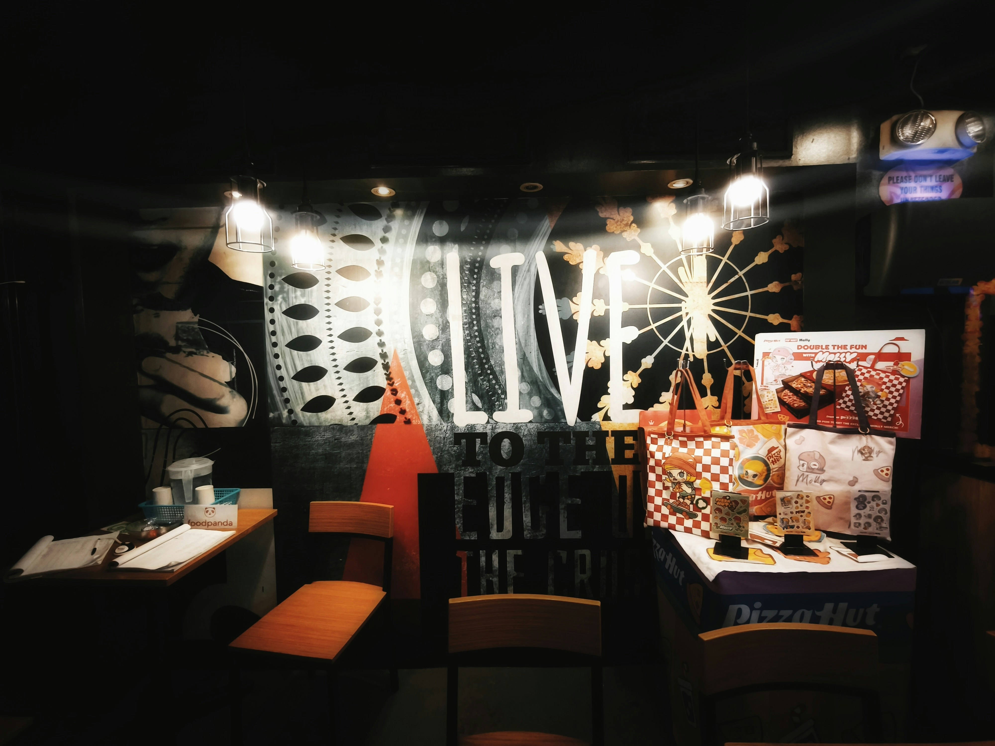 Live Studio Banner with Ferris Wheel Glow and Checkered Decor