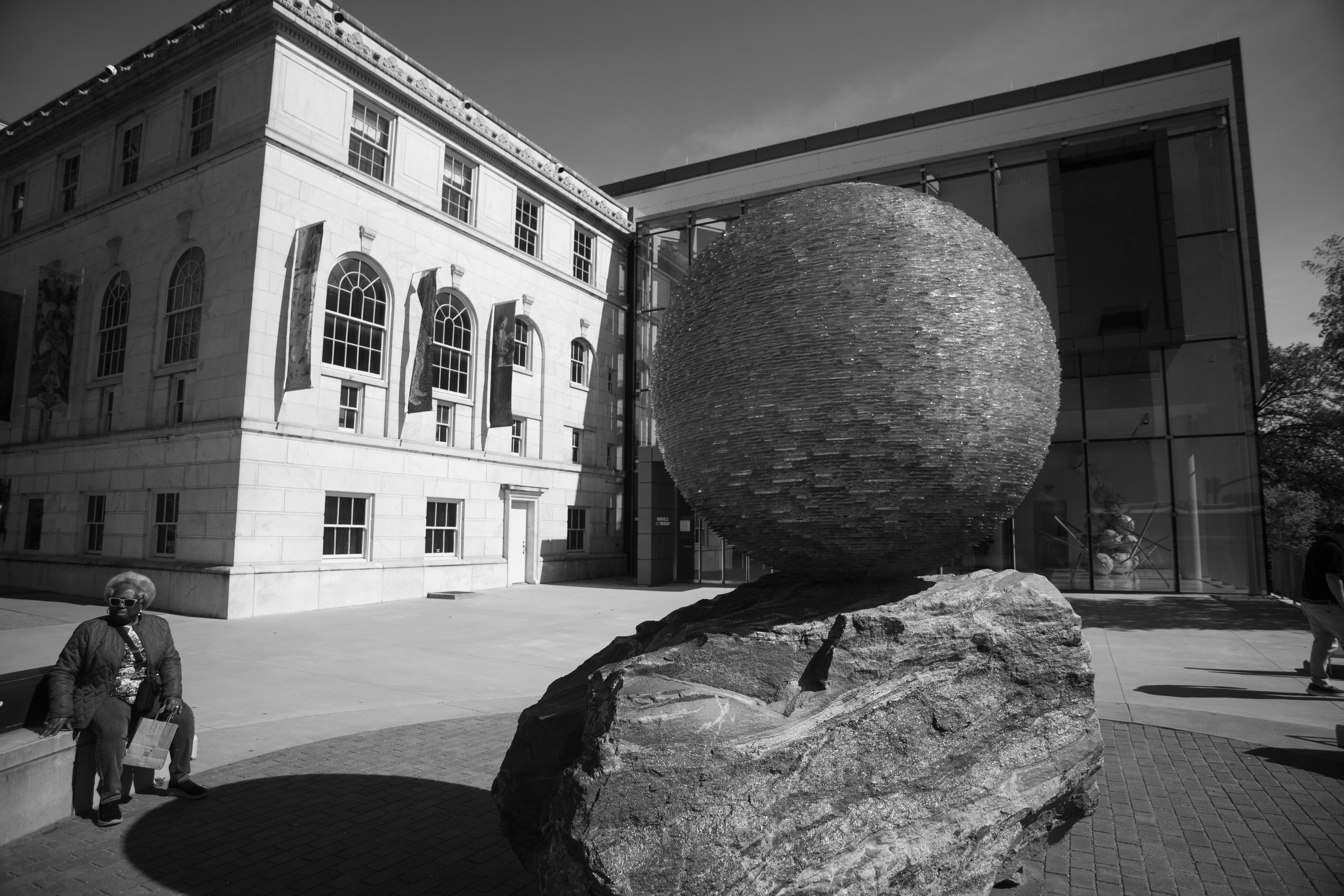 Sphere on Stone: A Quiet Moment by the Museum Courtyard