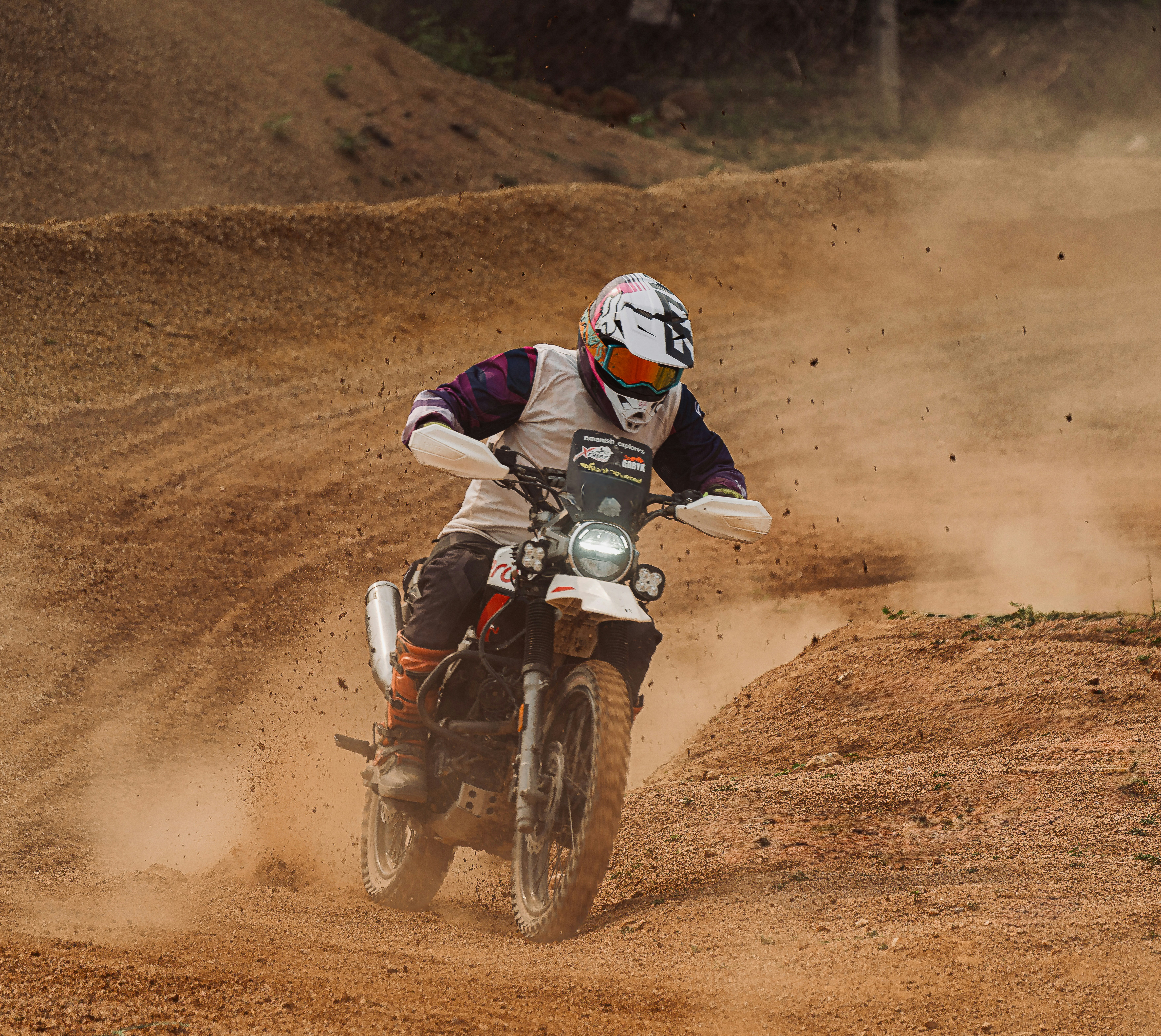 Dust Trails and Determination: Off-Road Rider in Action