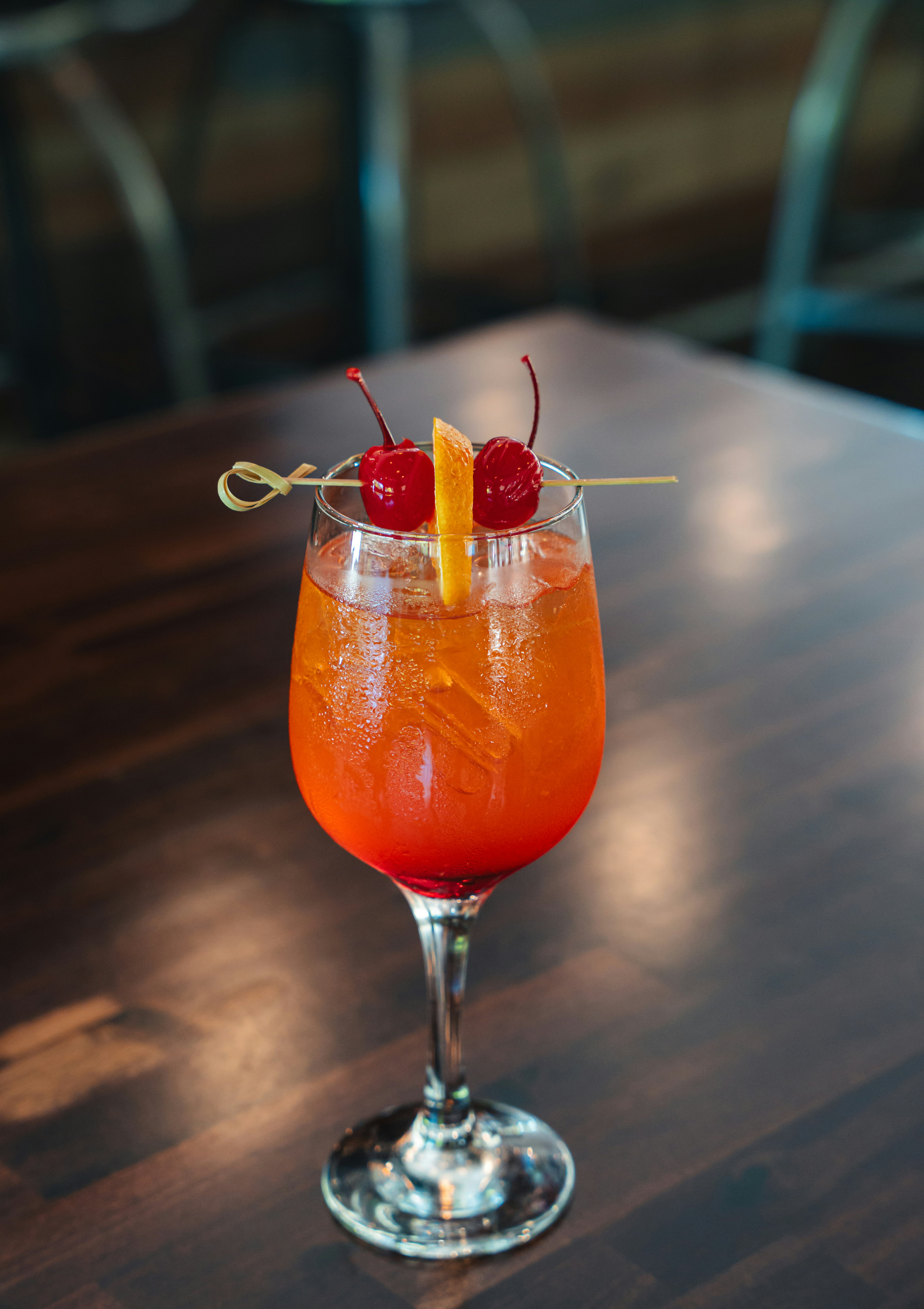 Sunset Spritz in a Stemmed Glass