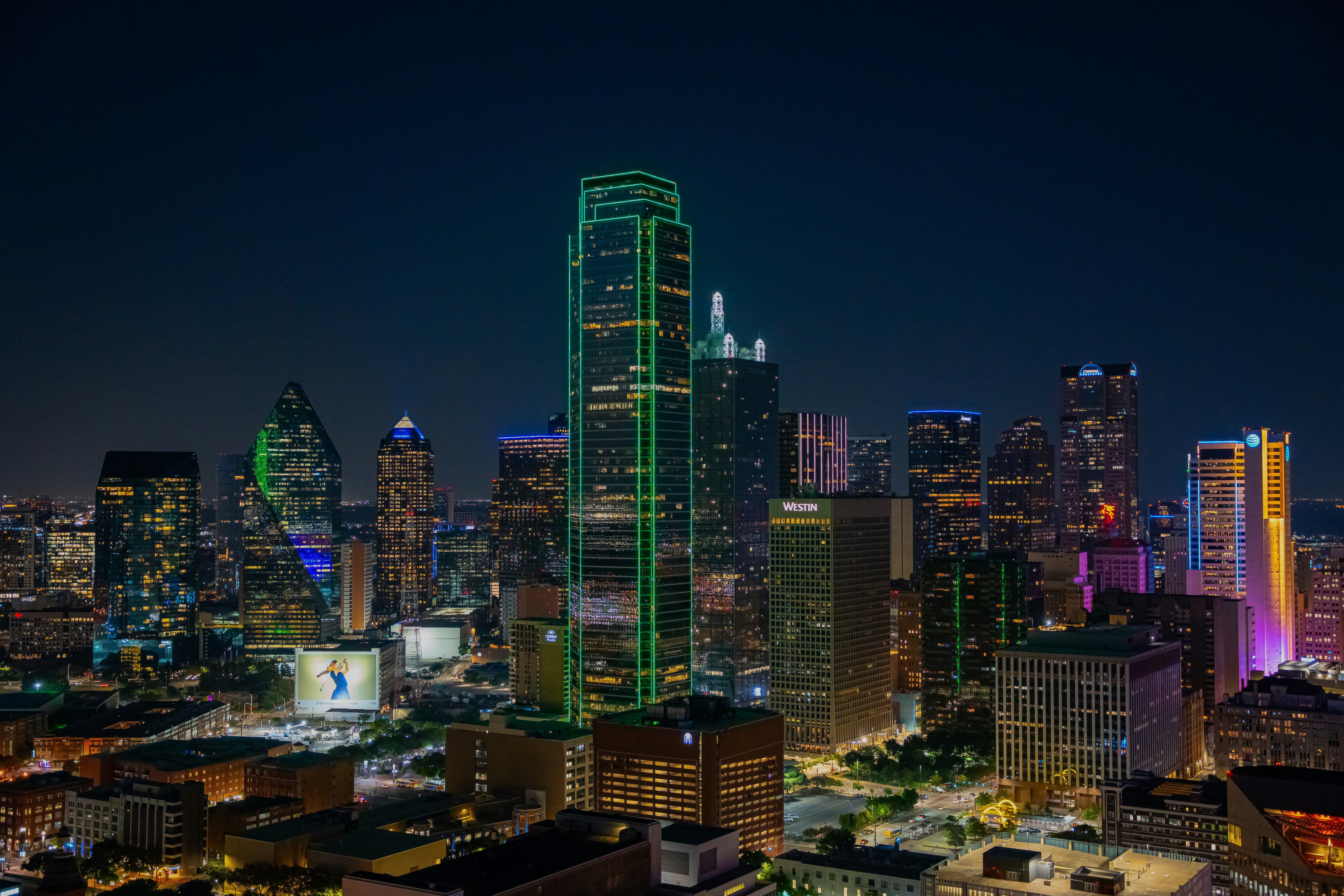Neon Skyline Pulse: Nightcity towers glow over a sleeping district