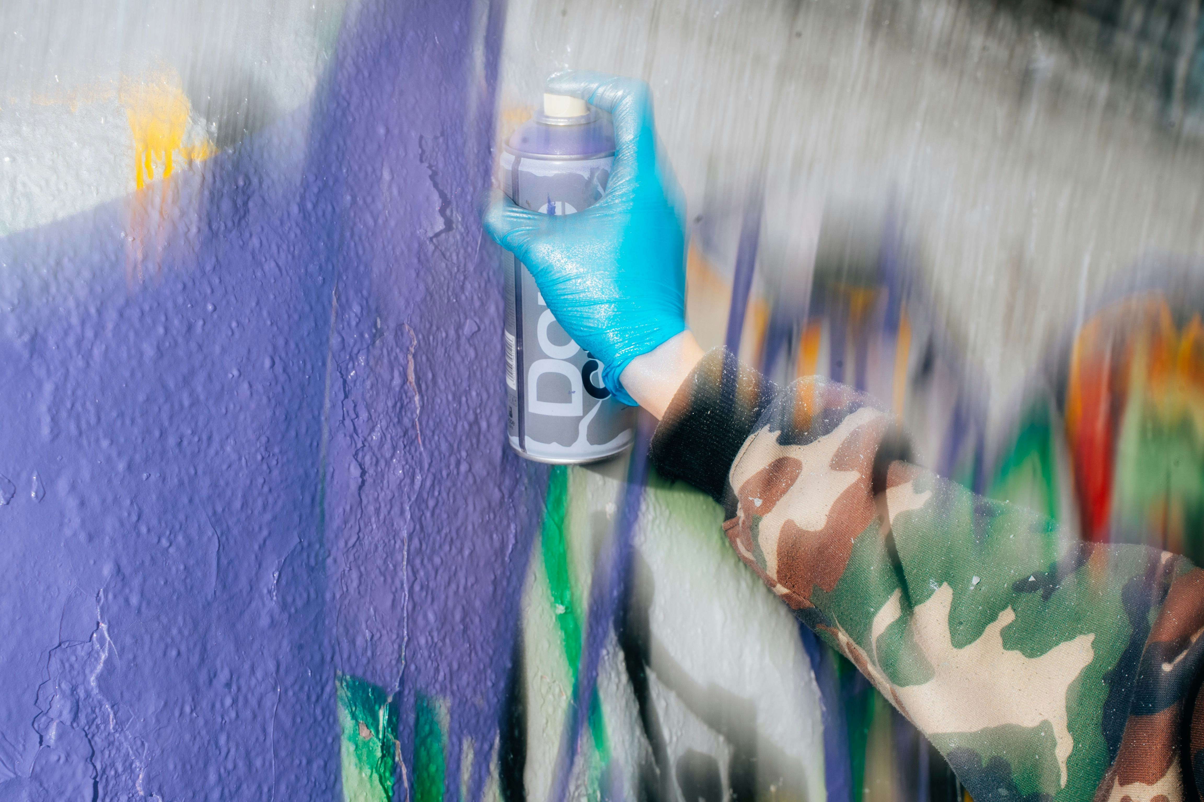 Blue Glove Optimized: A Wild Spray in Colorful Spraypaint Alley