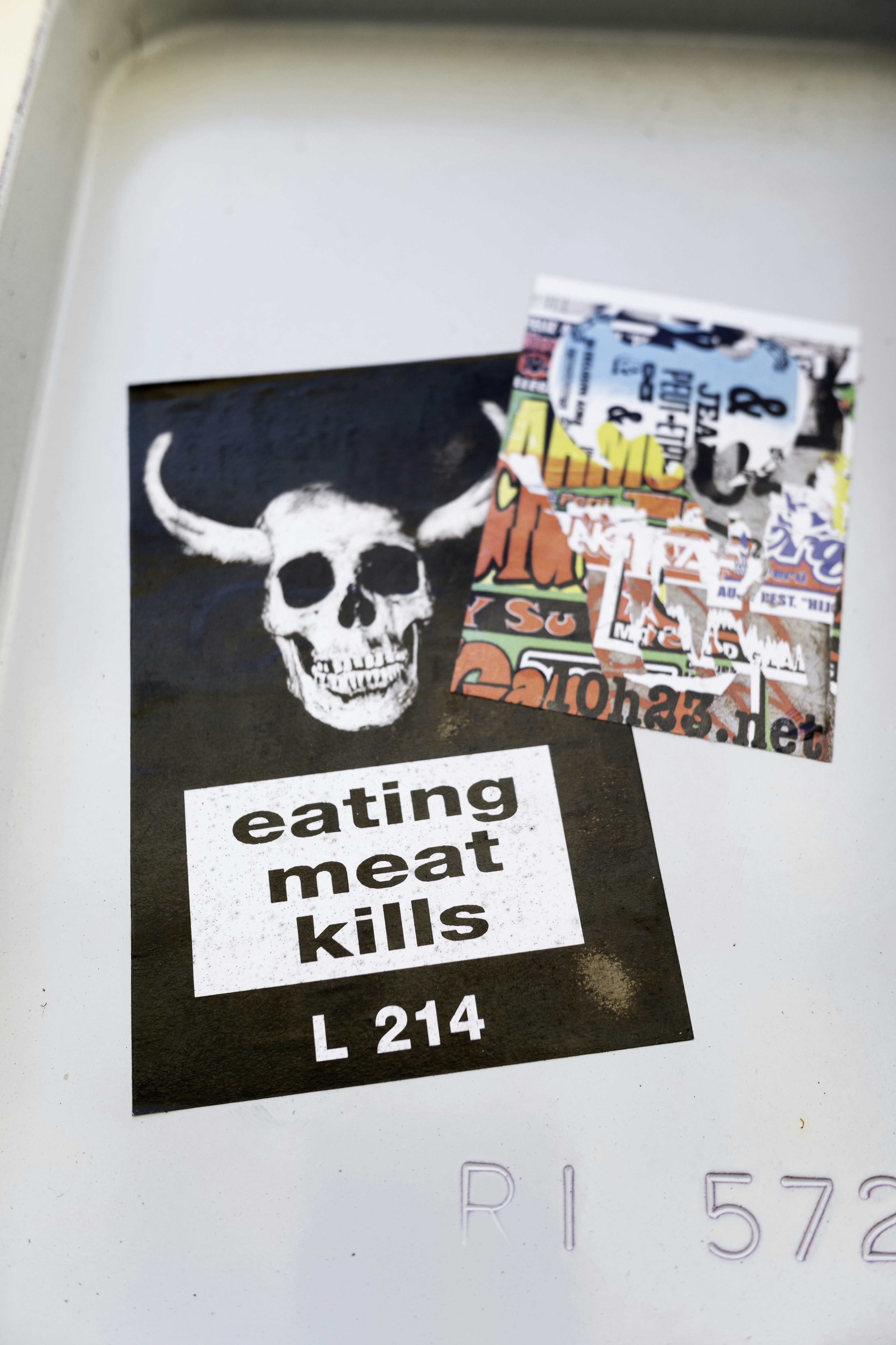 Sticker Surfaces: A Skull, Color Graffiti, and the Message on Metal