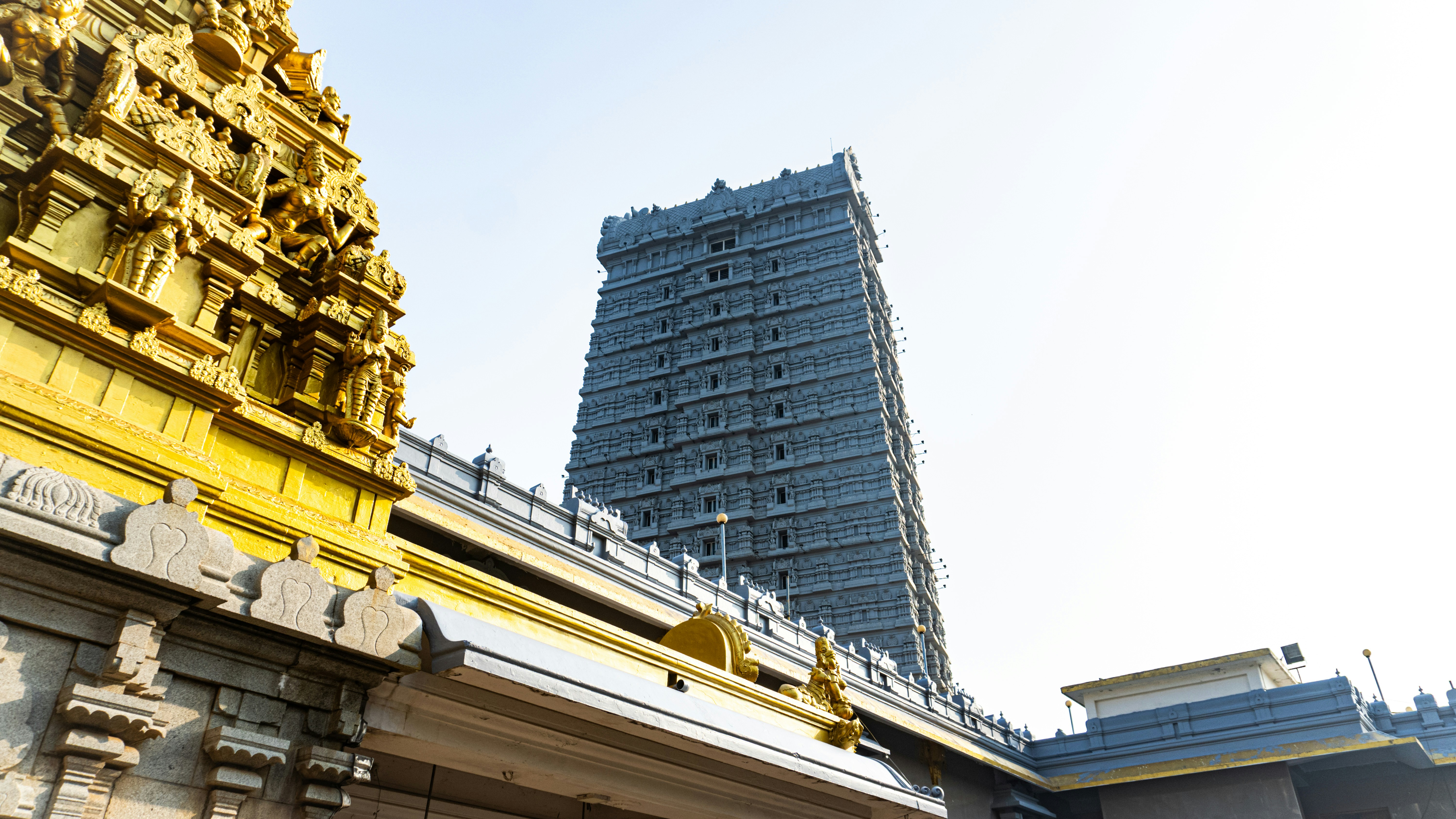 Golden Shrine Meets Skyward Silhouette