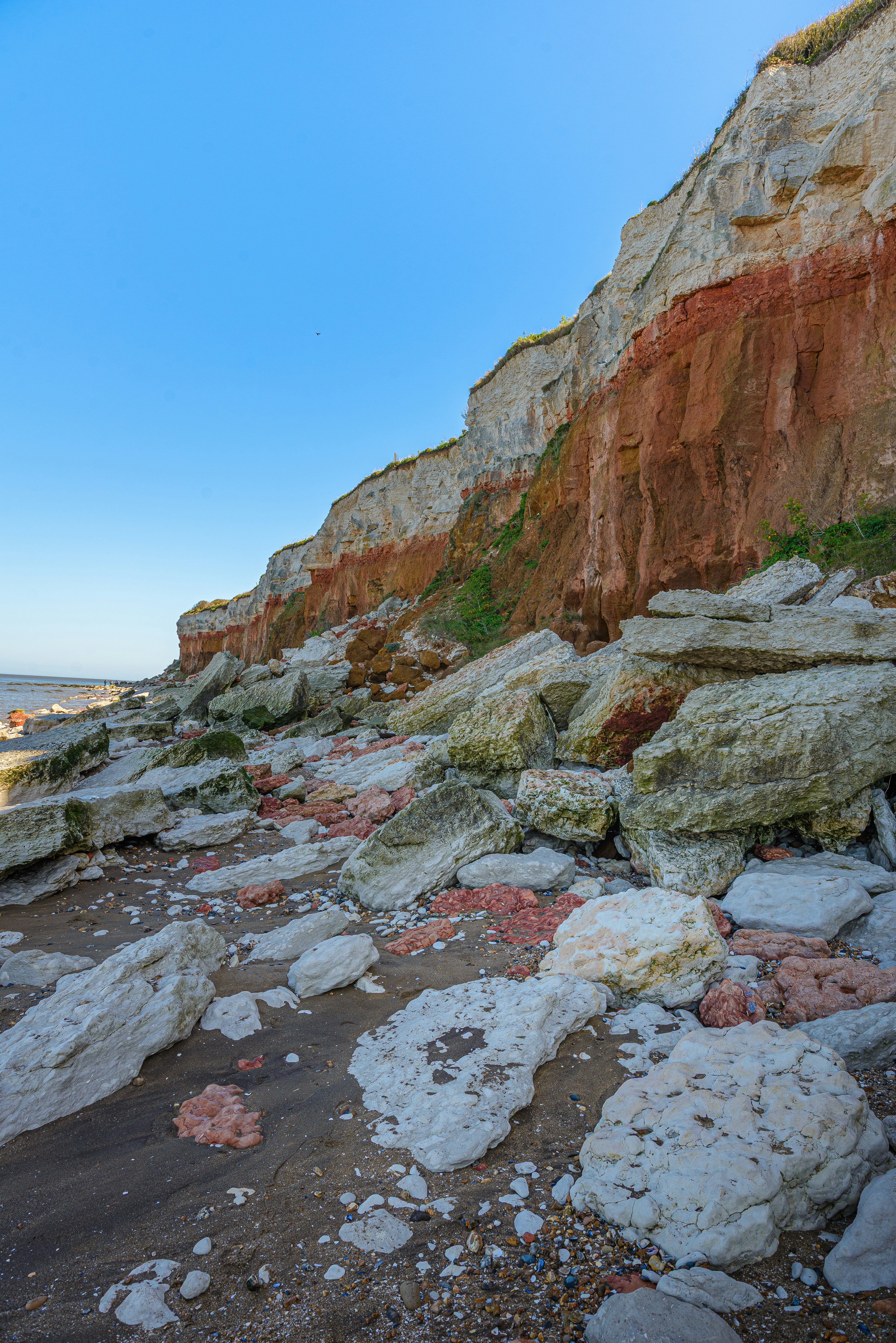 Cliffside Seashore: Layers of Time at Low Tide