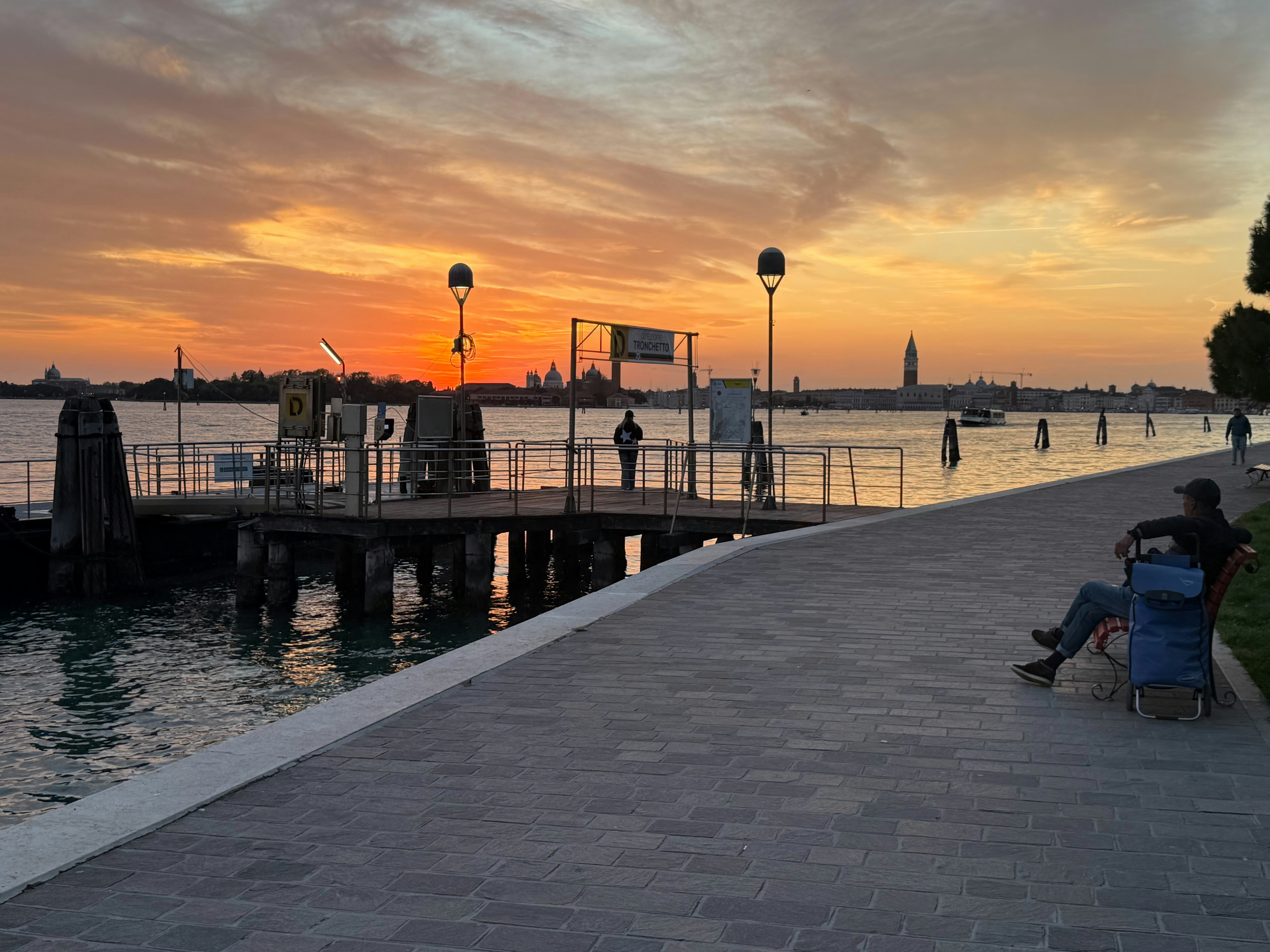 Golden Promenade at Dusk over the Waterfront