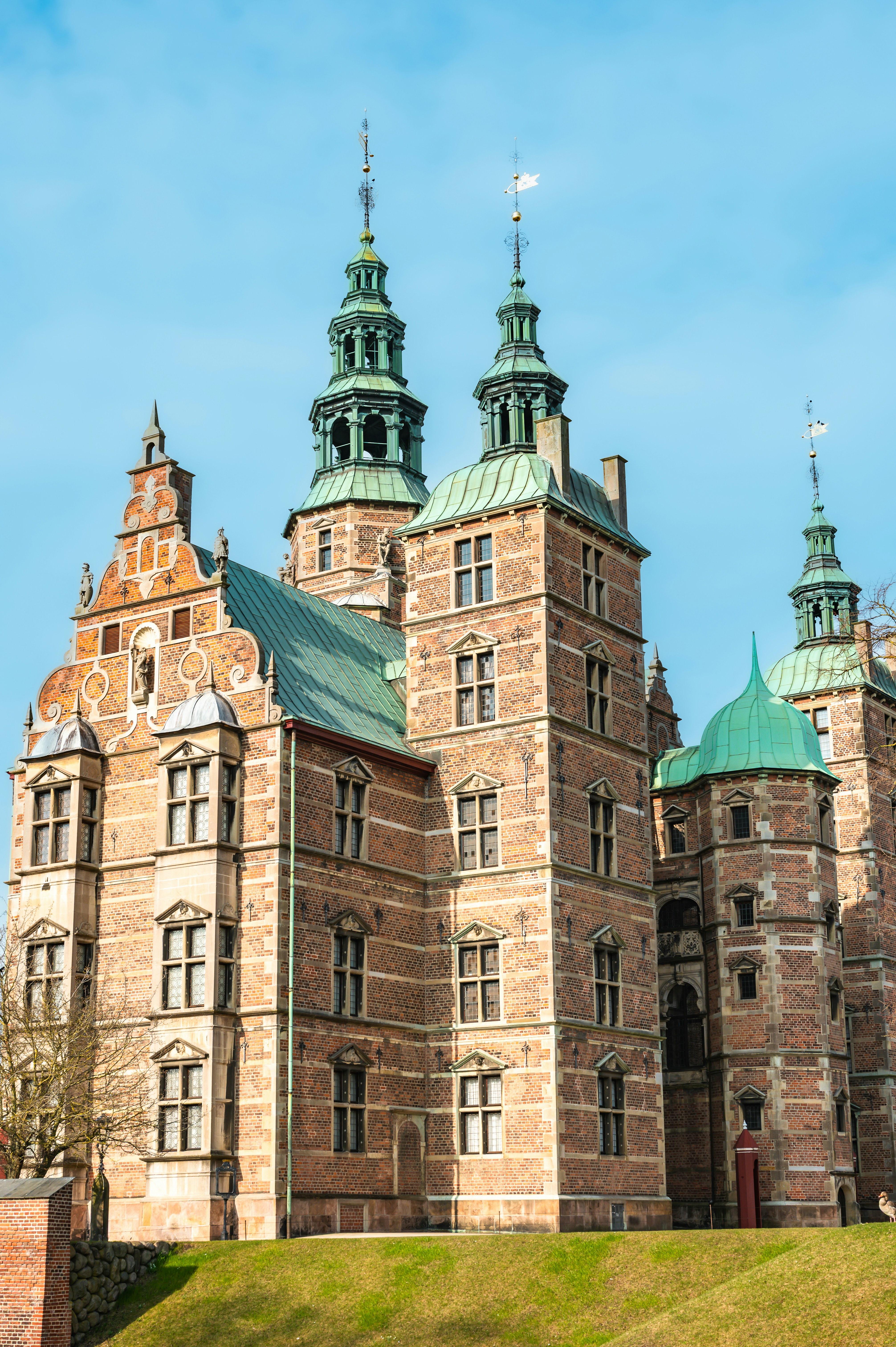 Castle Towers Reach Toward a Clear Blue Sky