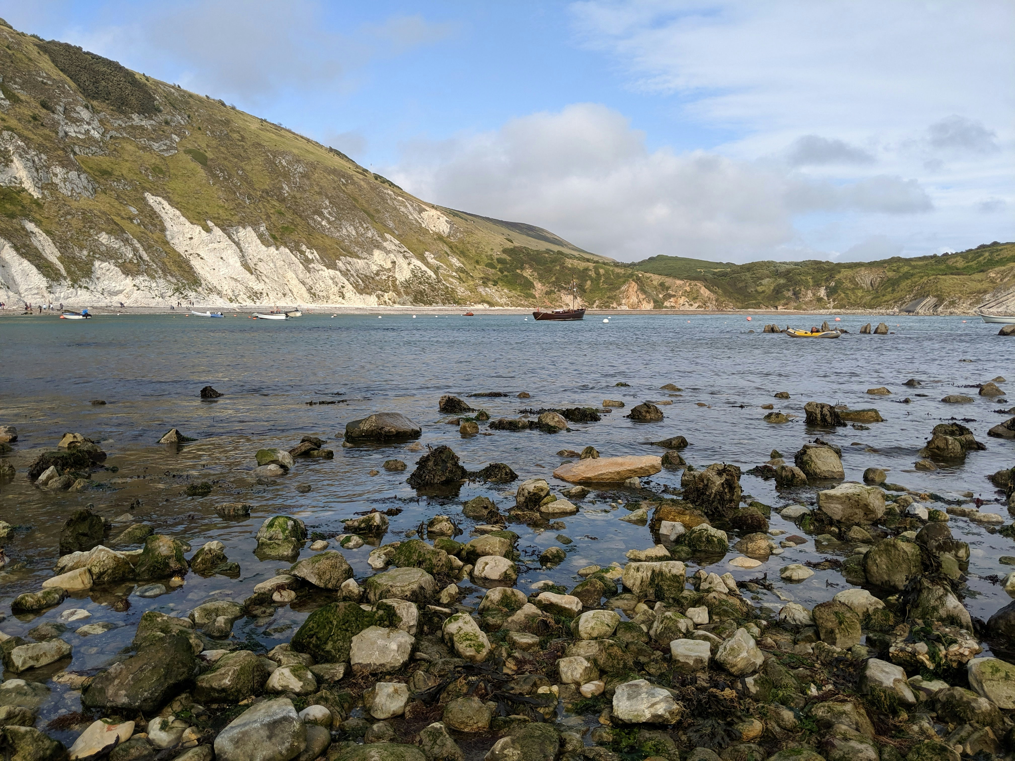 Sunlit Cove Beneath the Chalky Cliffs
