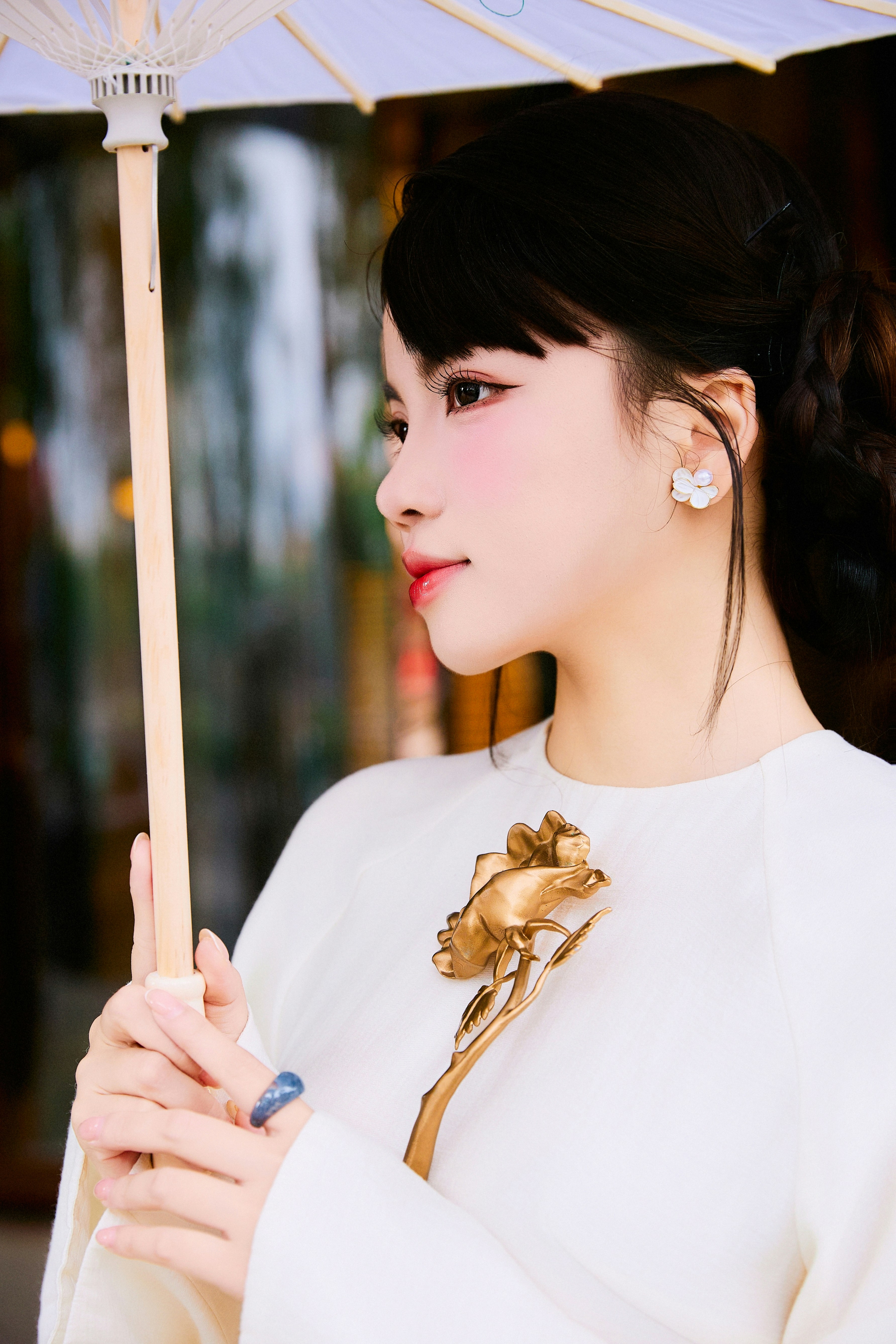 Portrait in Soft Light: Beside the Umbrella