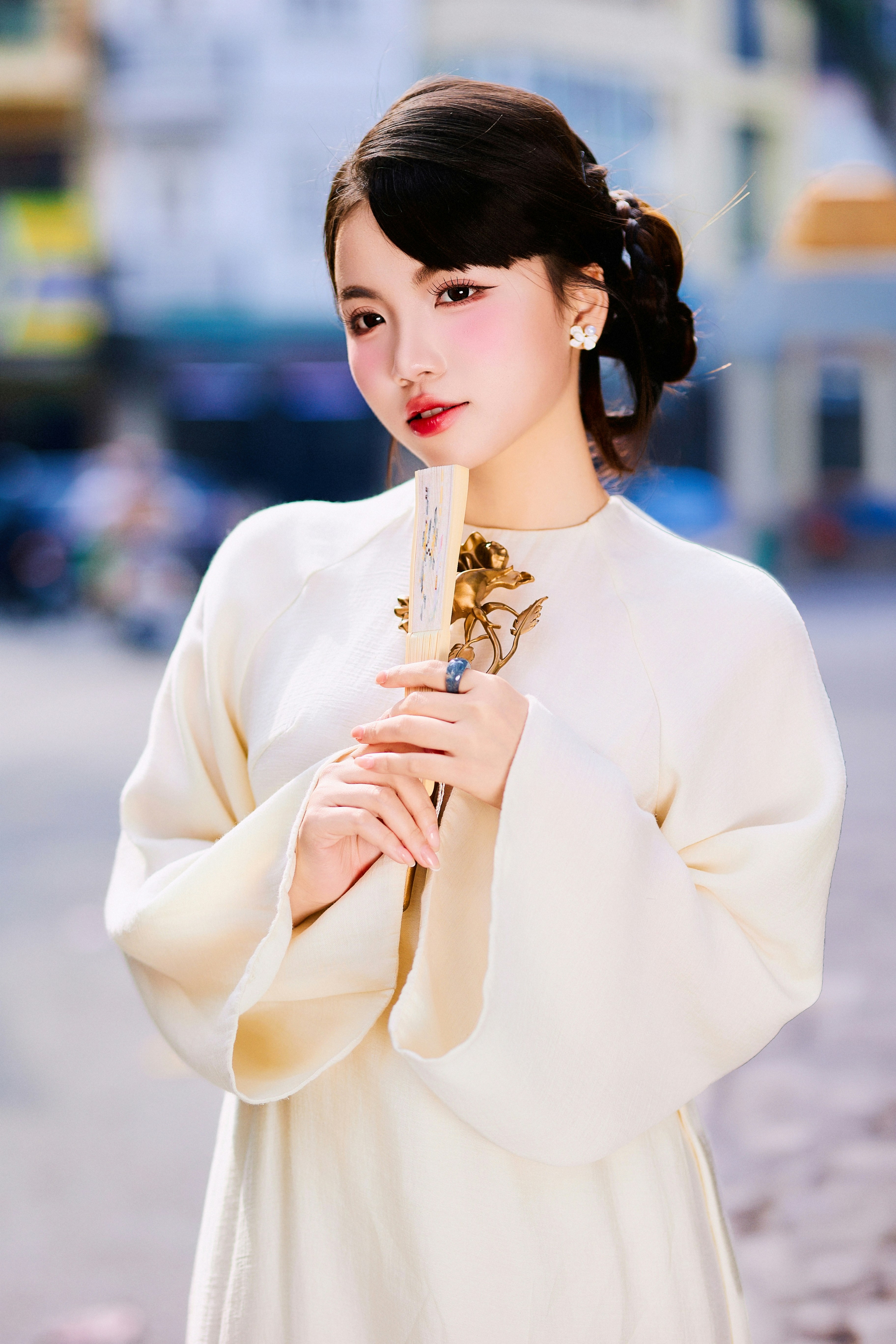 Portrait in Silk: A Gentle Moment in White