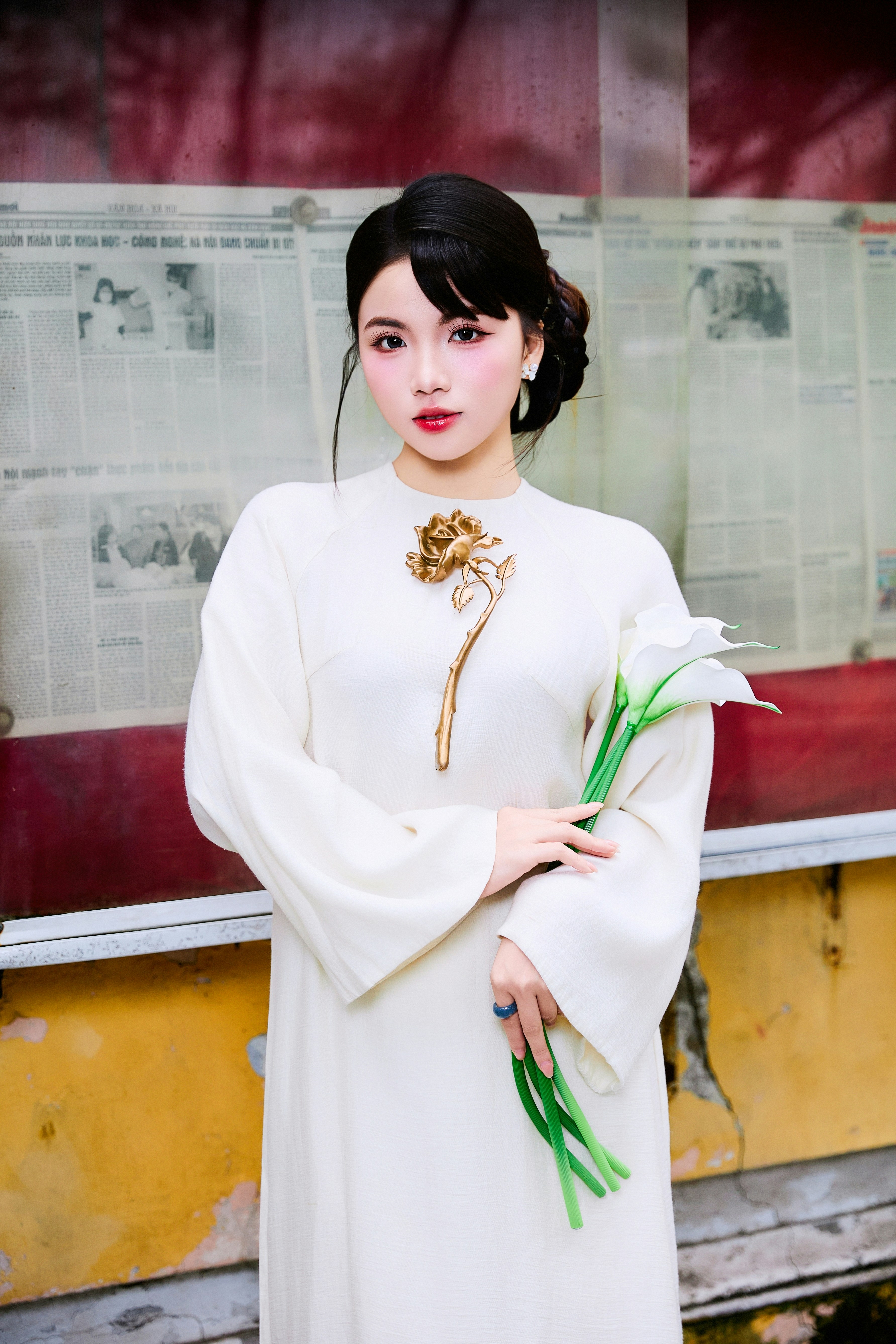 Grace in White: A Quiet Portrait with Lily