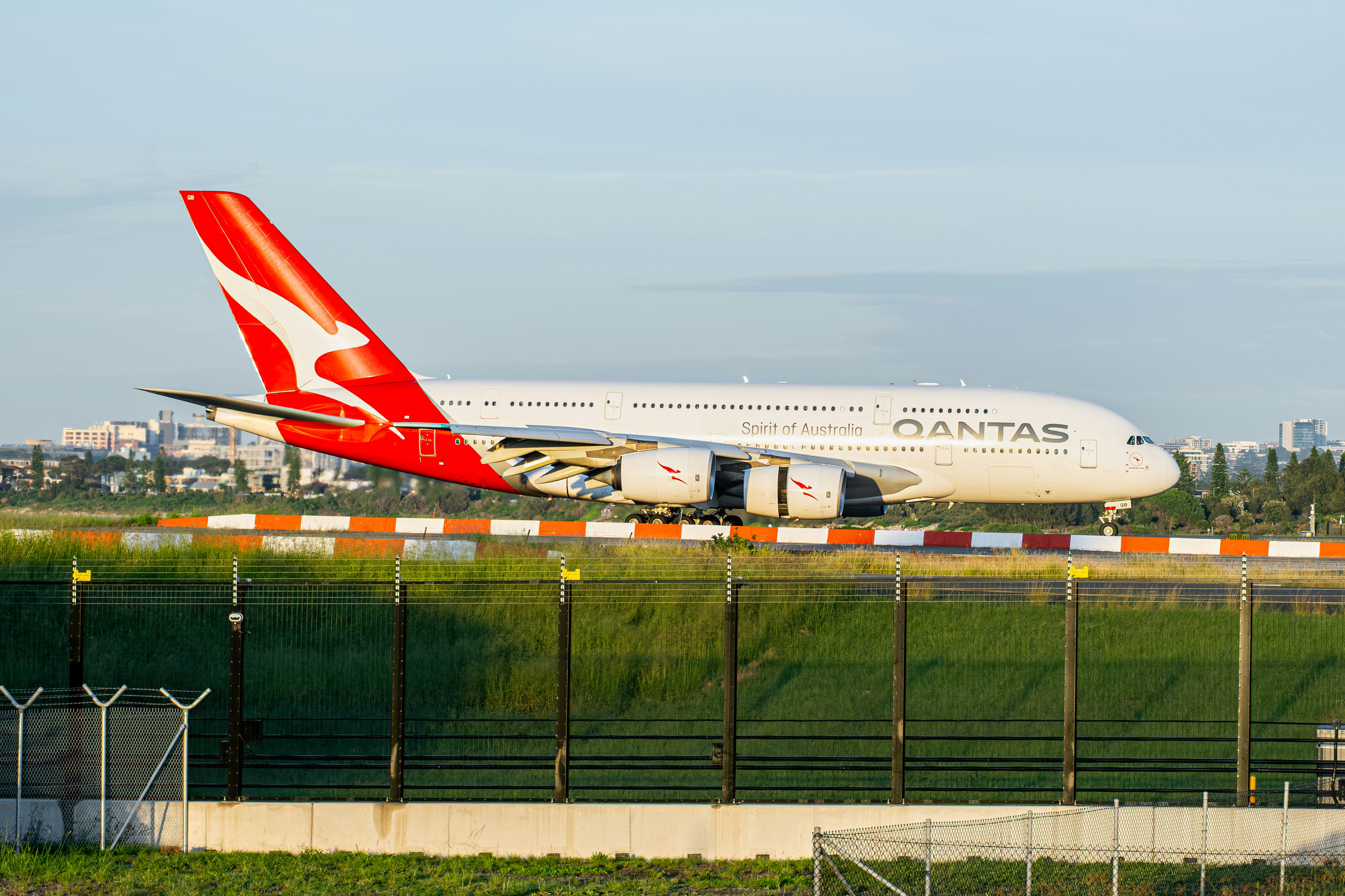 Red-tail Queen: Qantas A330 at the Edge of Runway