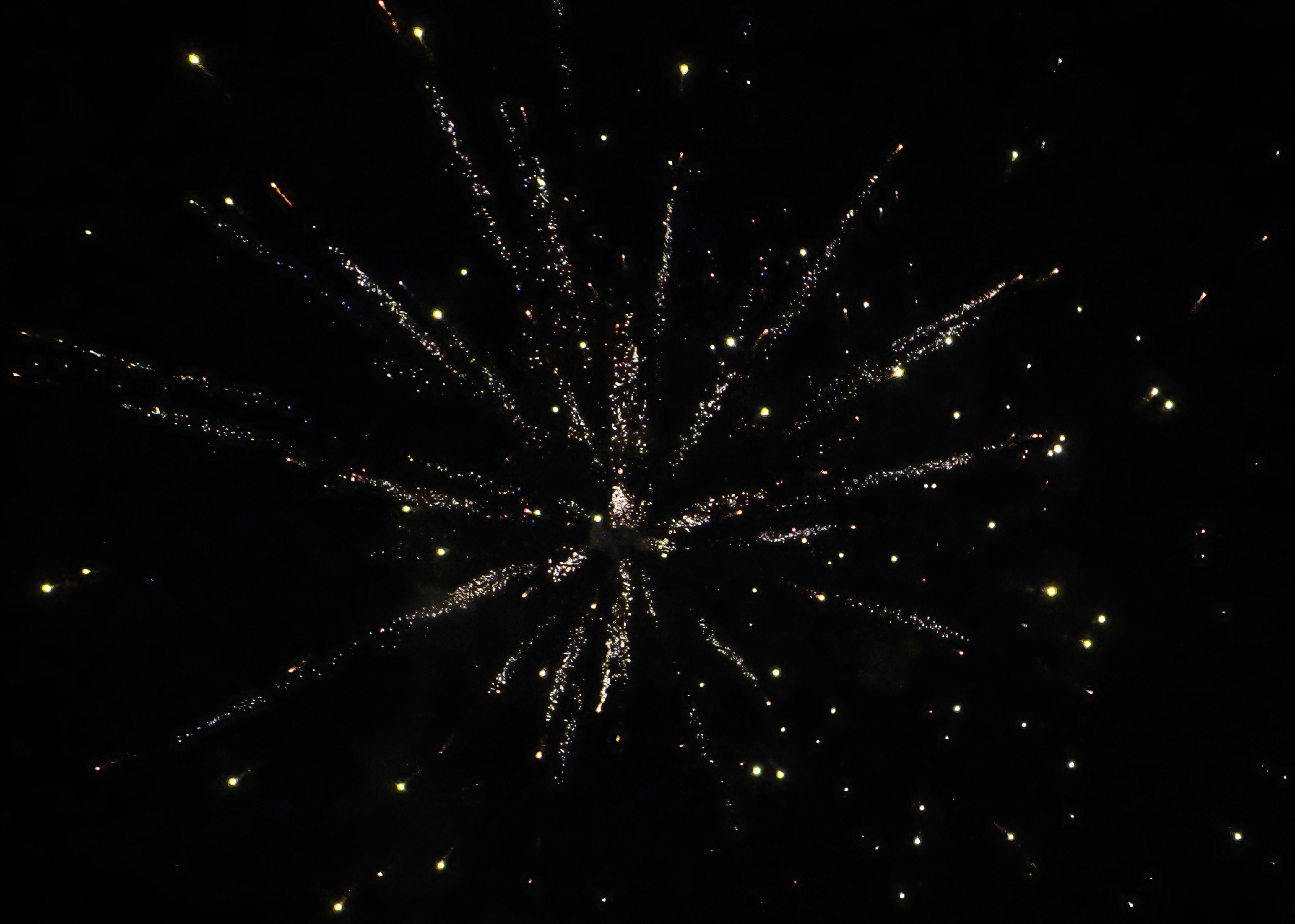 Midnight Burst: A Central Firework Crown of Sparks