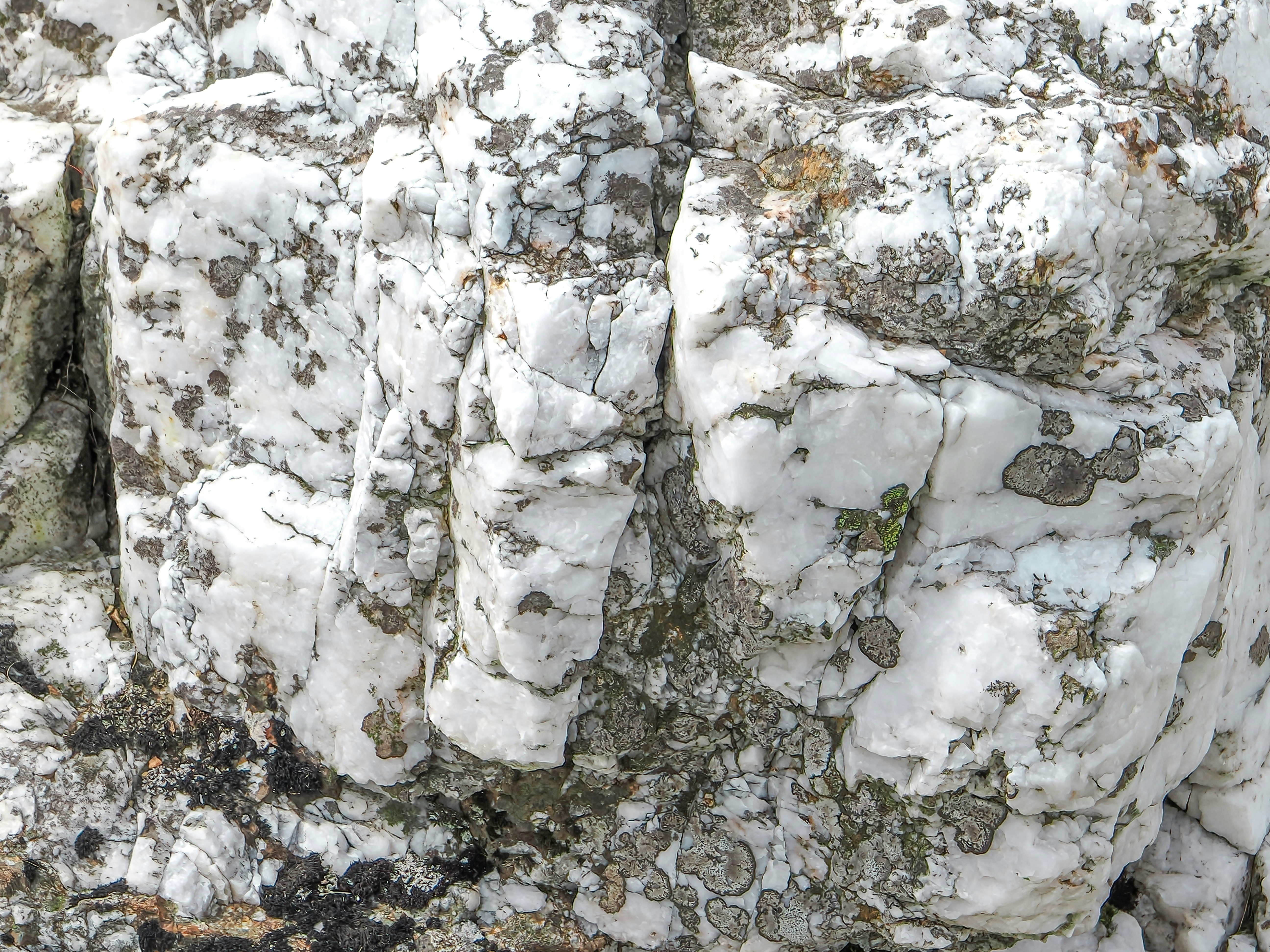 Weathered Granite: A Close-Up of Lichen-Patterned Rock Surfaces