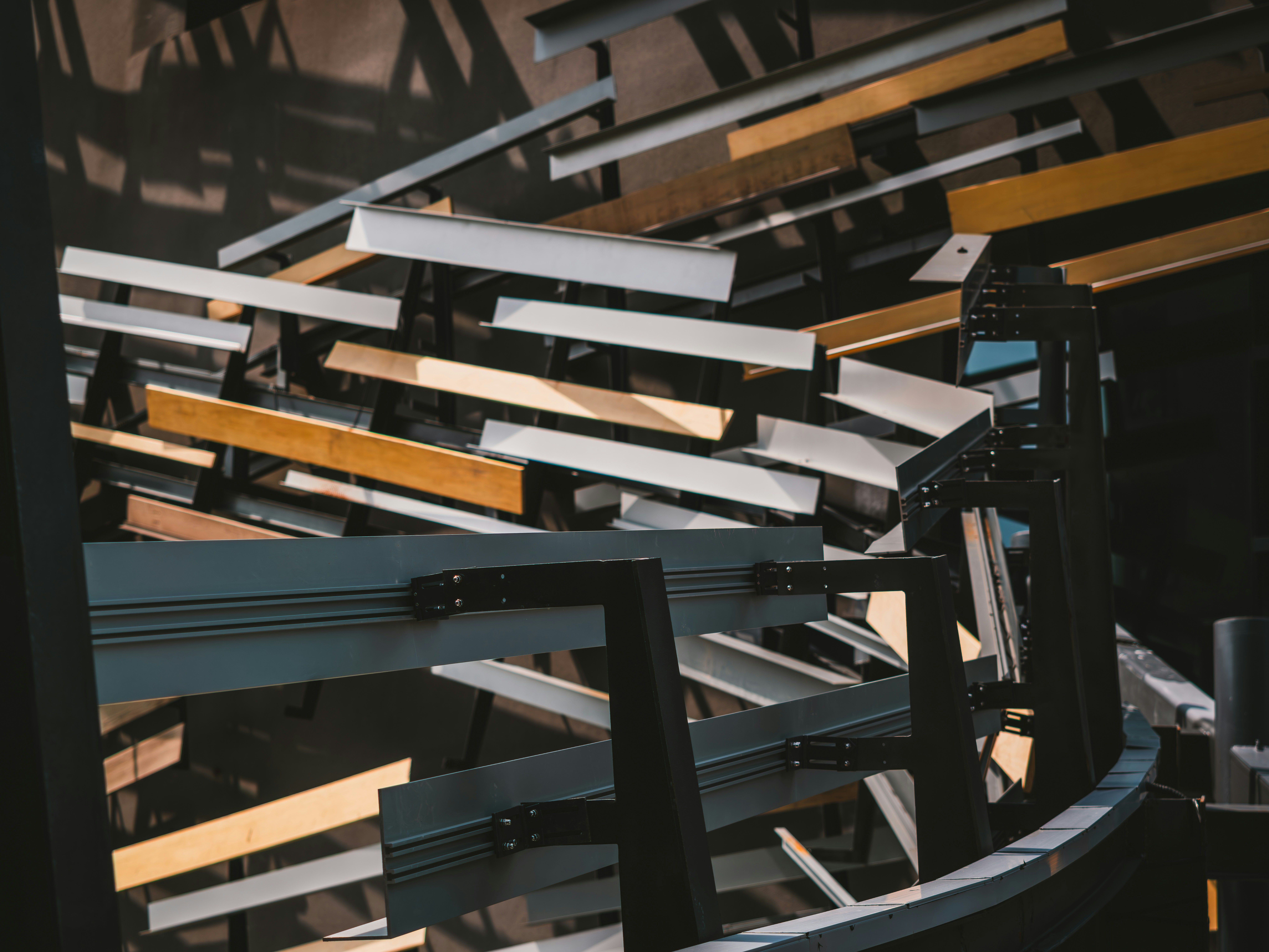 Angular Collision: A Tangle of Metal Ribs