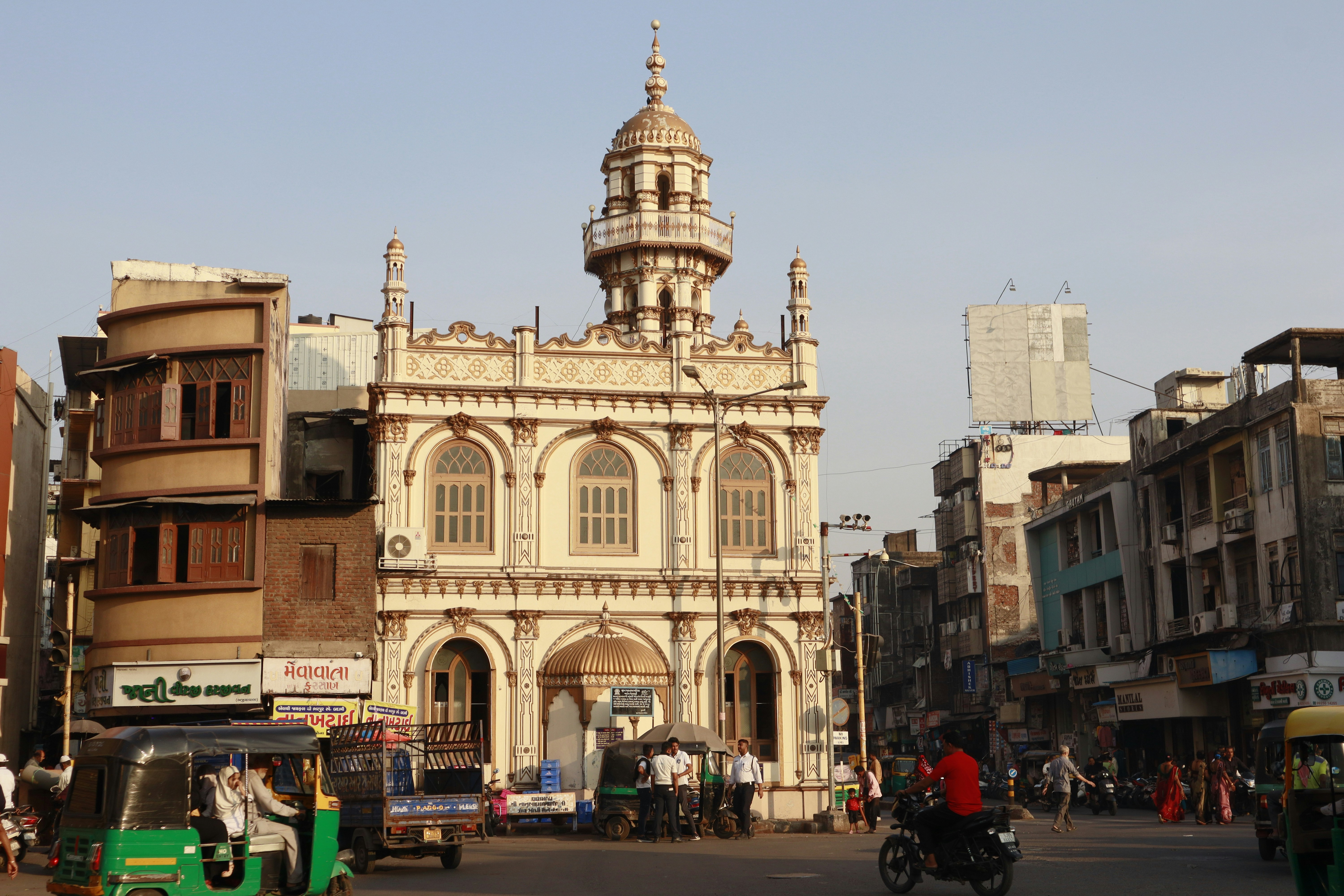Heritage Facade in the Bustling Street