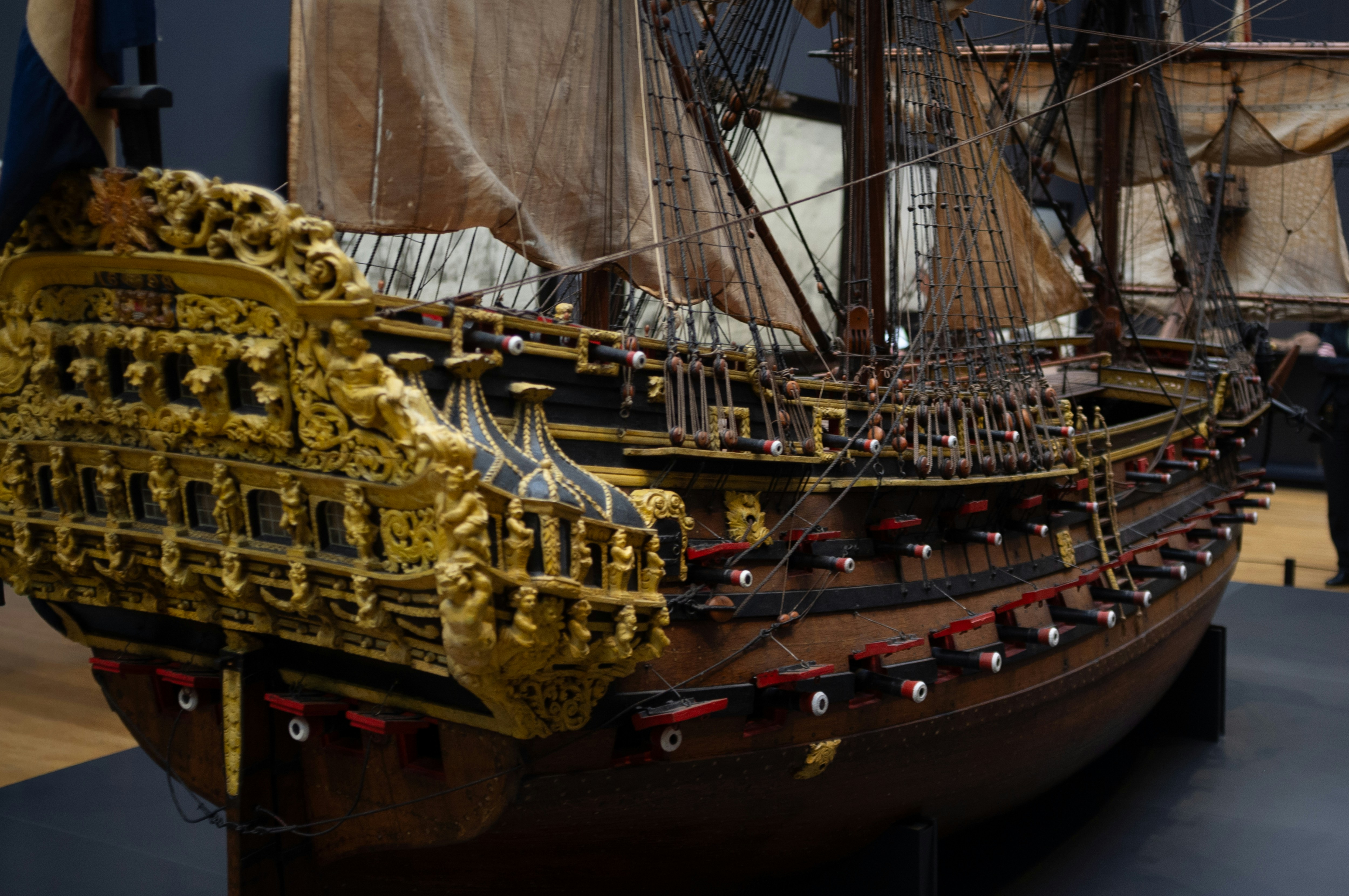 Ornate Golden Carvel: The Royal Deck Under Spotlight