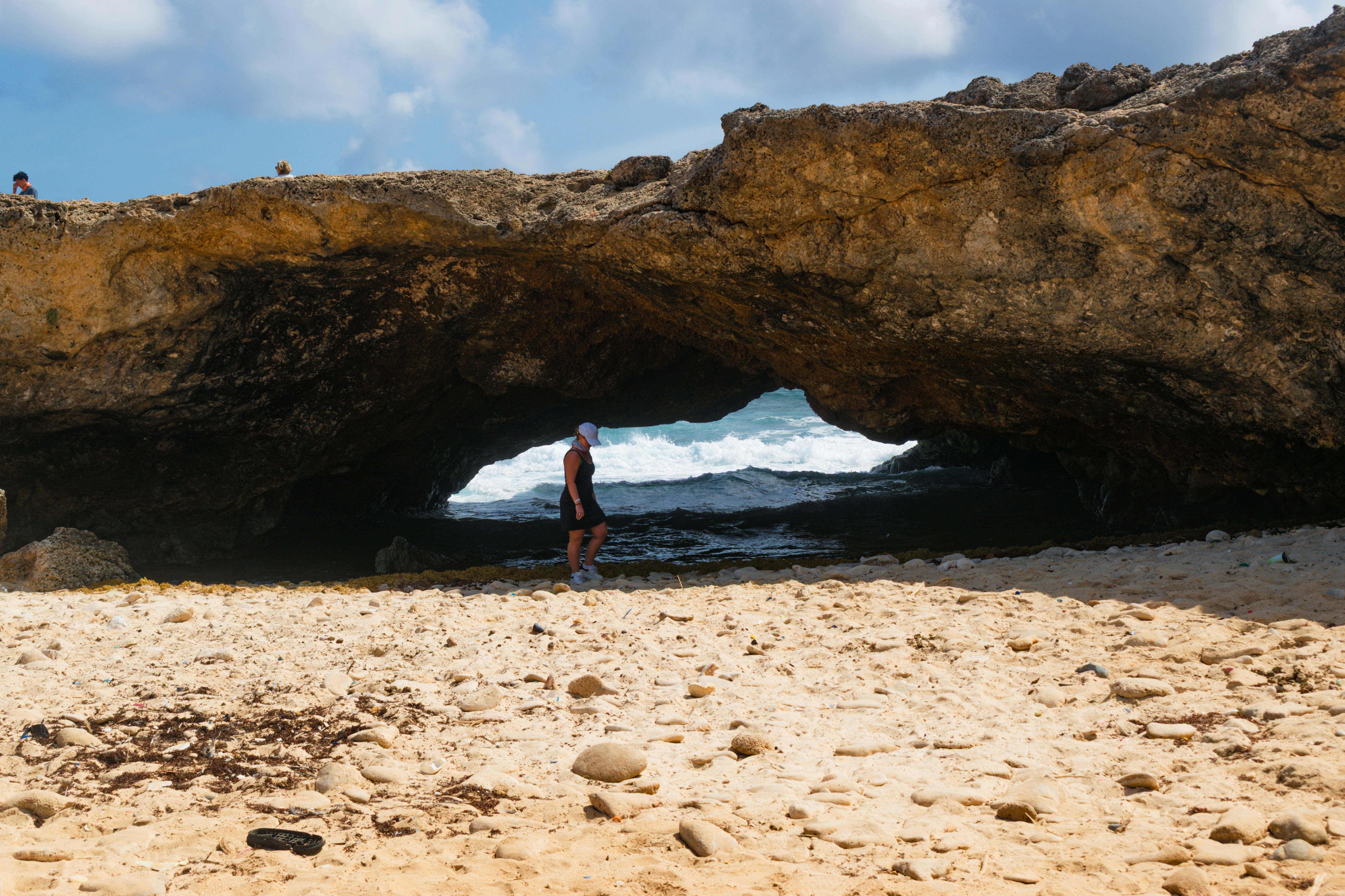 Beach Under a Sea-Arch: A Lone Walker in the Dune Corridor