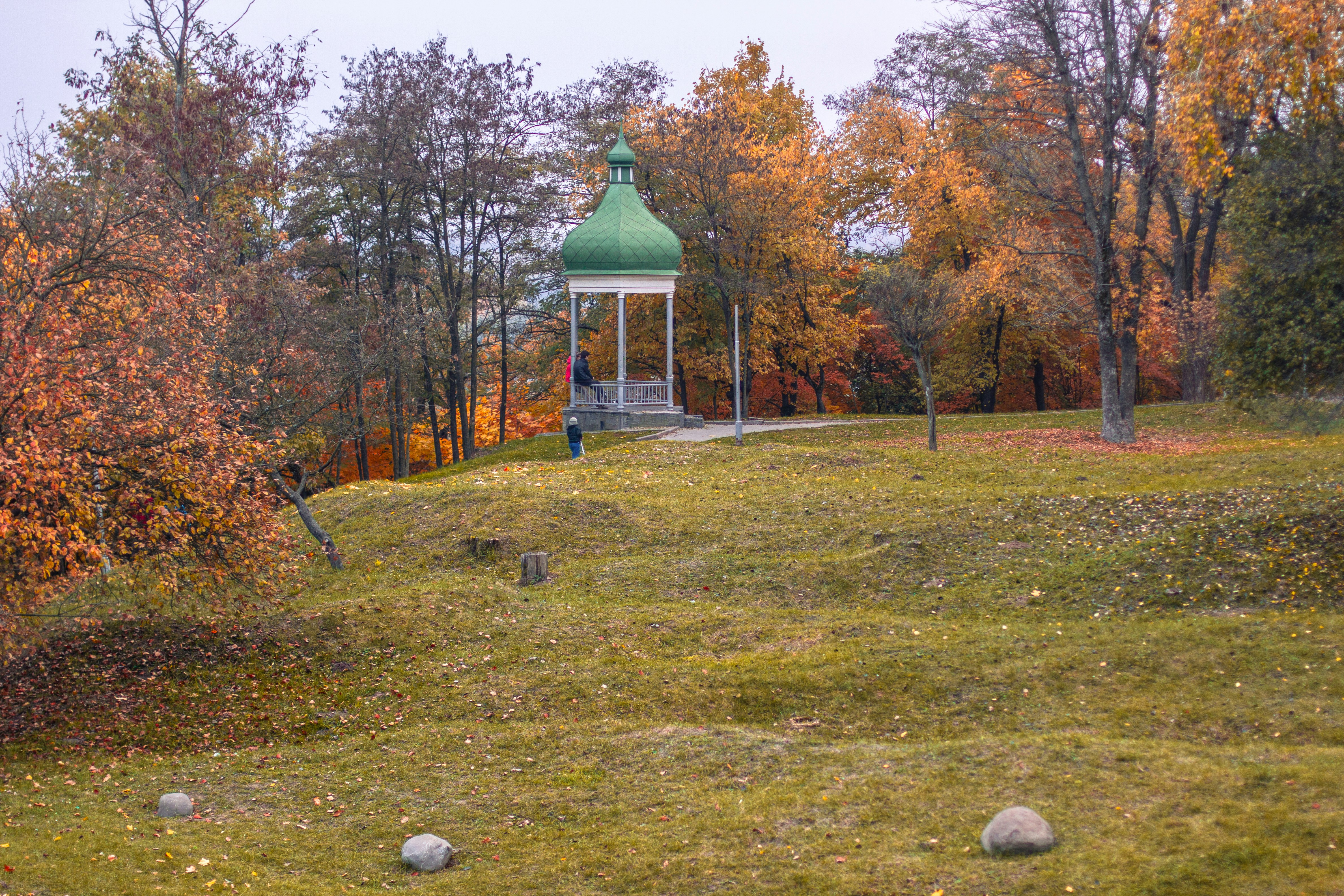 Autumn Shrine in the Park: A Quiet Encroaching Evening