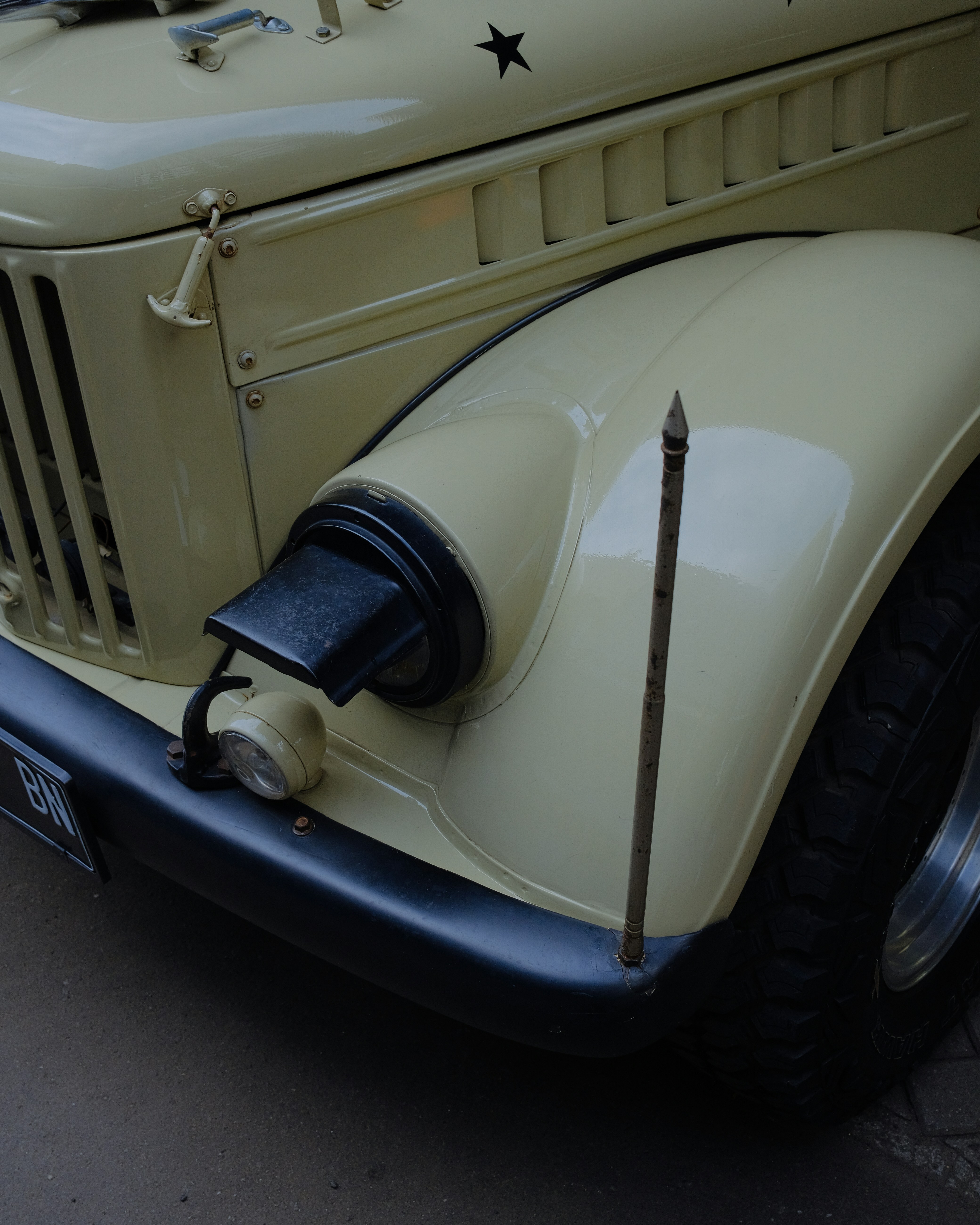 Beaded Chrome and Cream: The Front Quarter of a Classic Vintage Truck